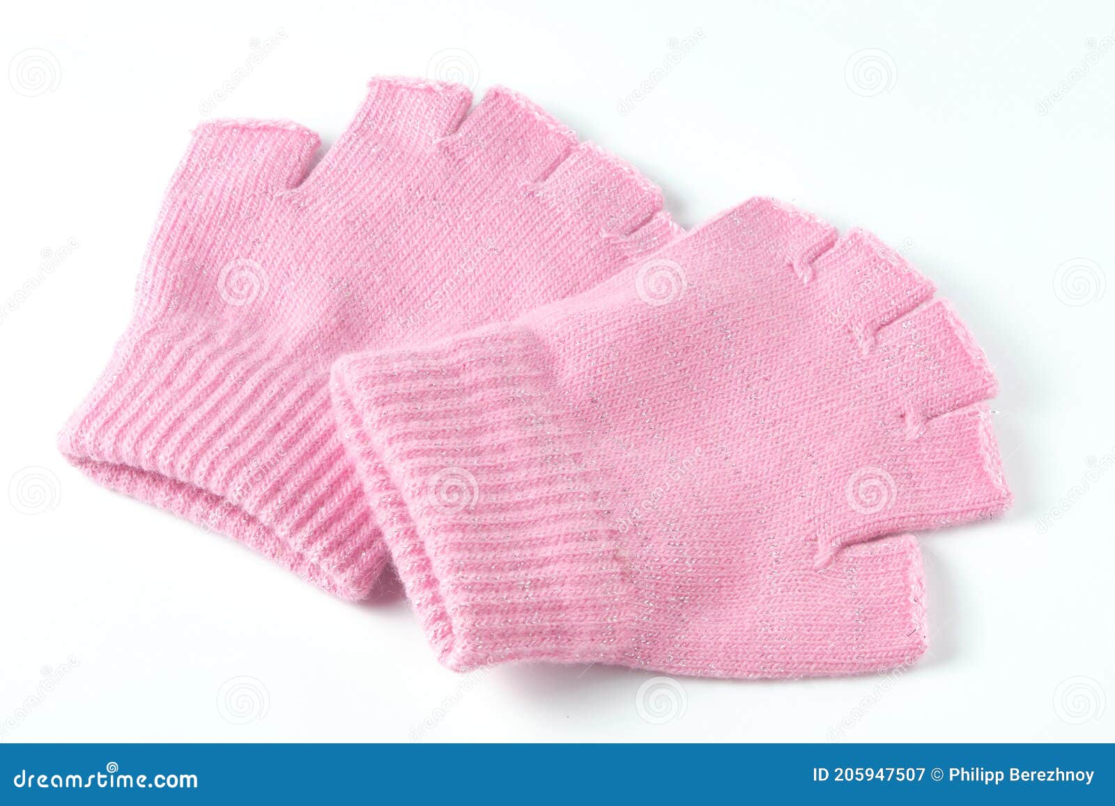 Pink Colored Winter Mittens Isolated on White Stock Image - Image of ...