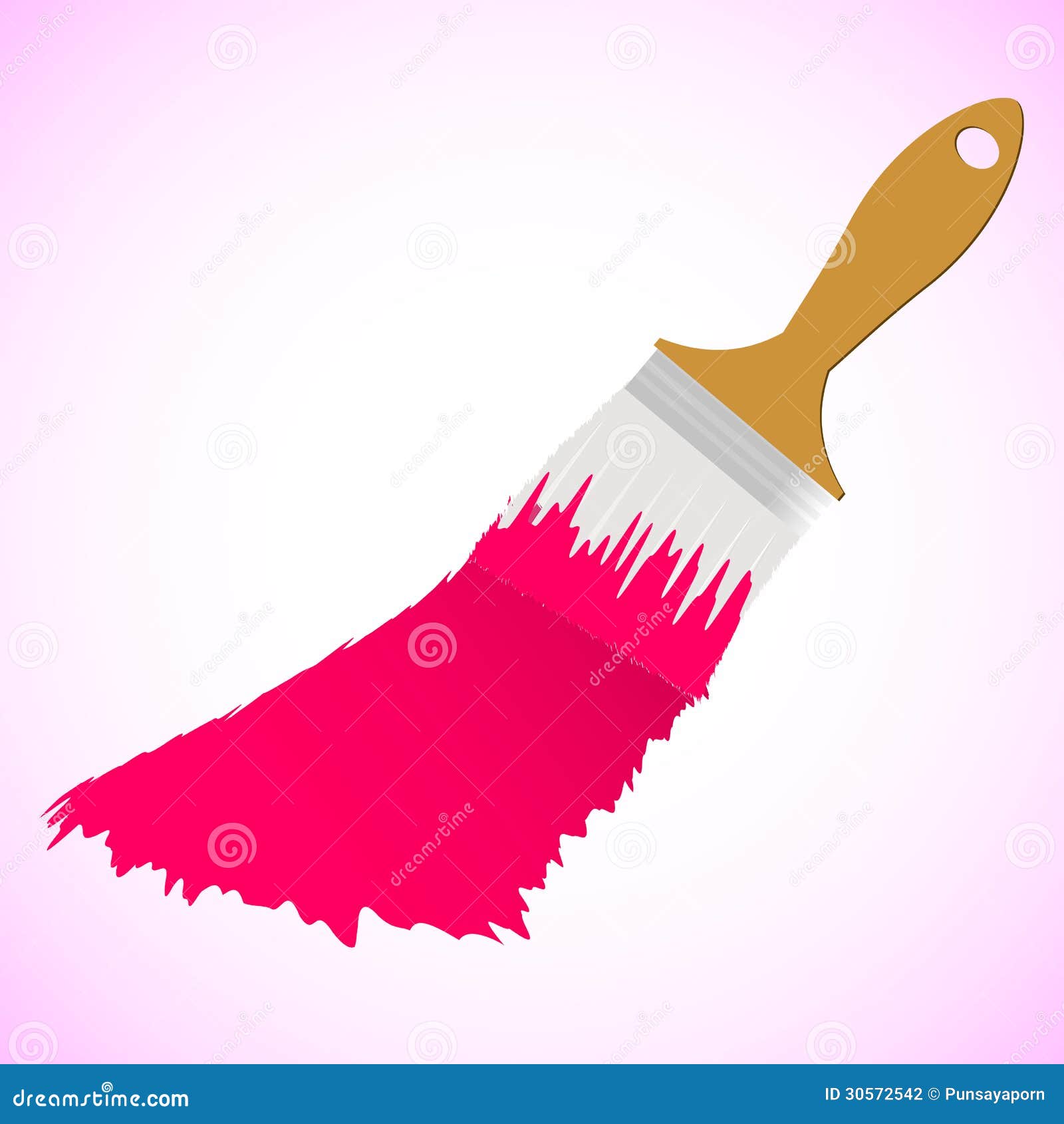 Pink Colour Paint Brush on Pink Smooth Background Stock Vector ...