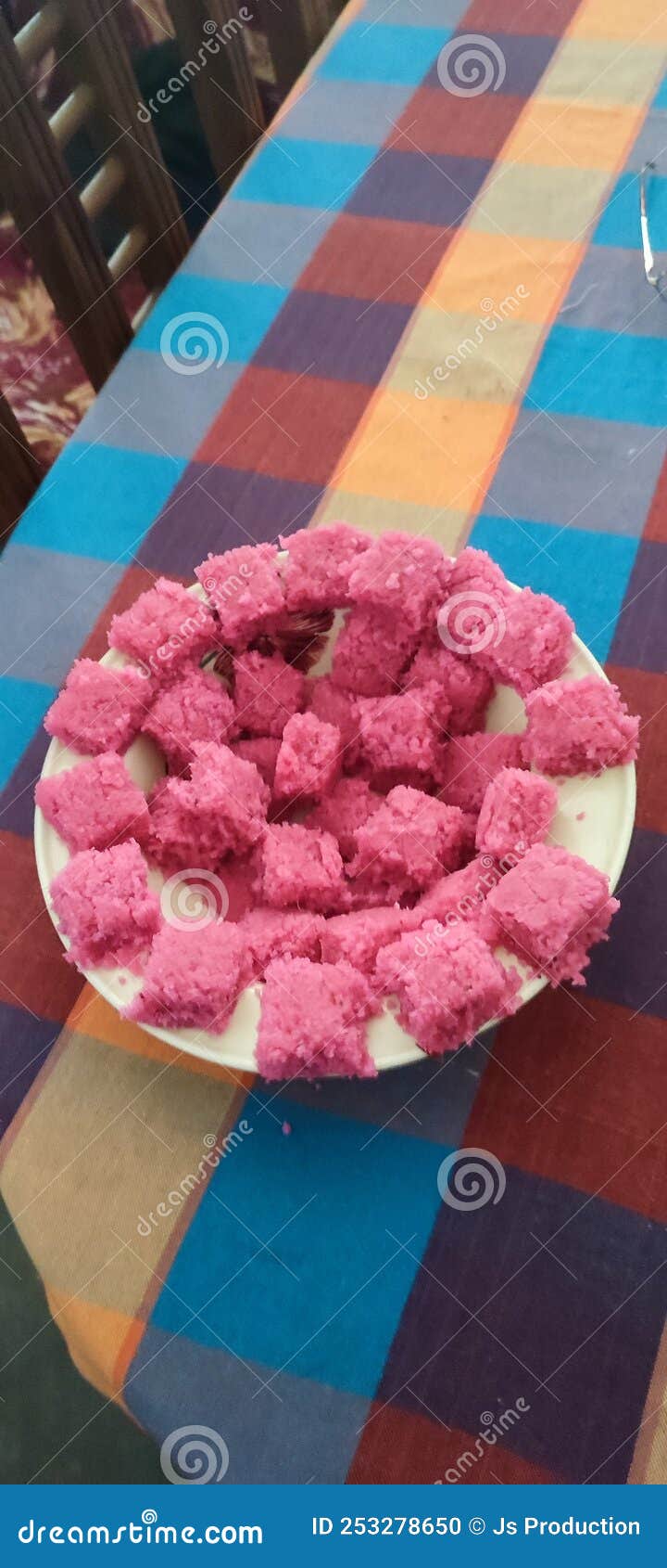 Pink colour sweets stock photo. Image of sweet, snack - 253278650