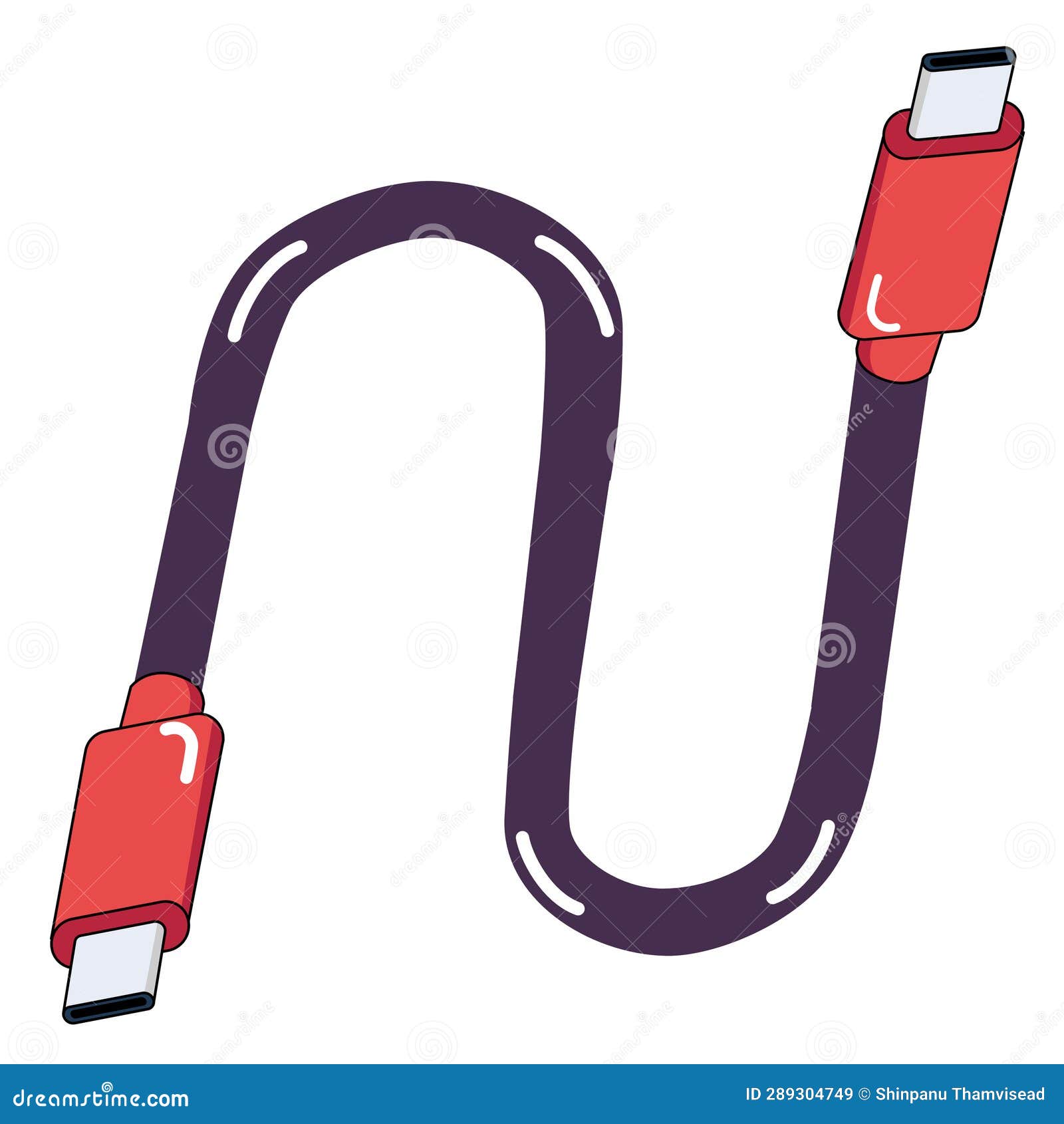 Pink Colour Type C Usb Cables To Type C Isolated on White Background ...
