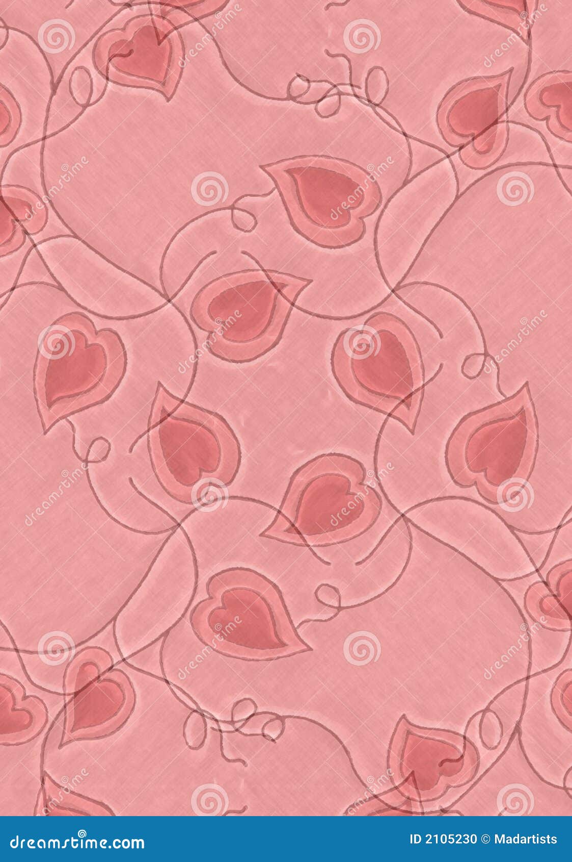 Pink Coloured Hearts Pattern Stock Illustration - Illustration of ...