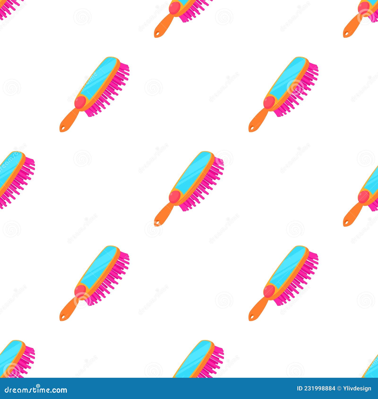 Pink Comb Brush Pattern Seamless Vector Stock Vector - Illustration of ...