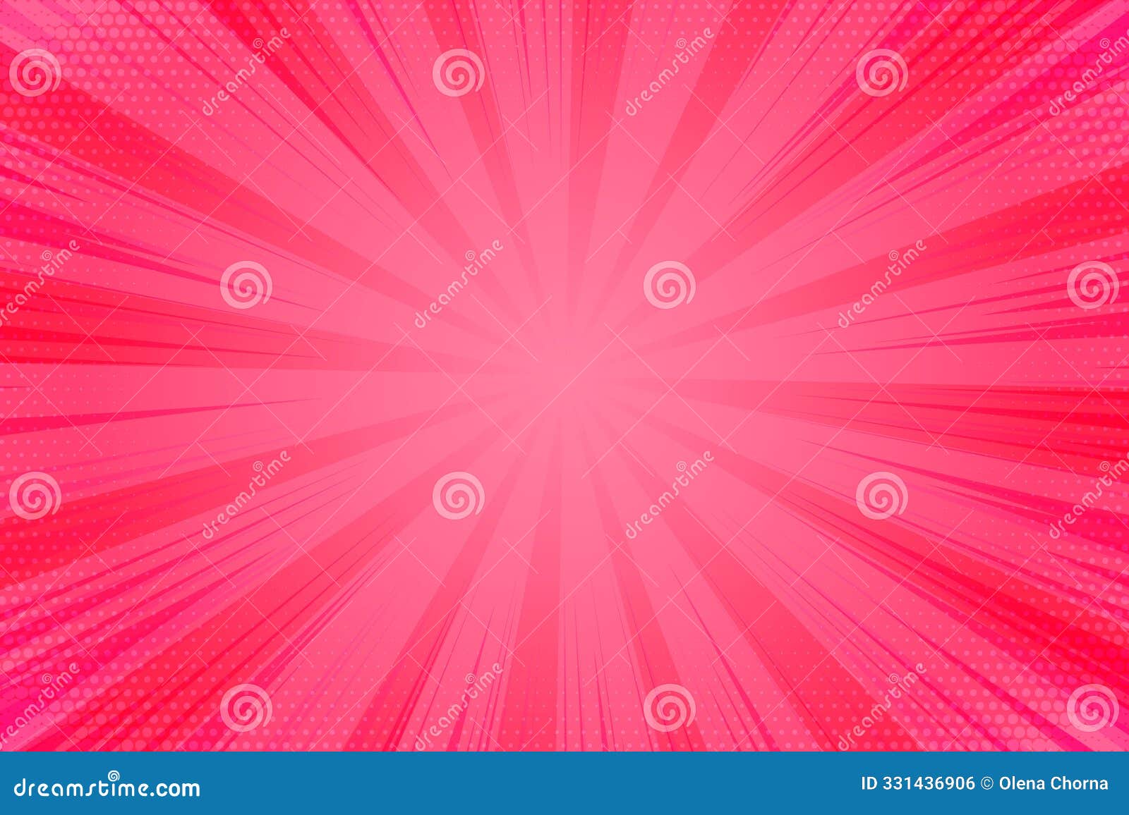 Pink Comic Background with Pop Art Pattern. Cartoon Sunburst Abstract ...