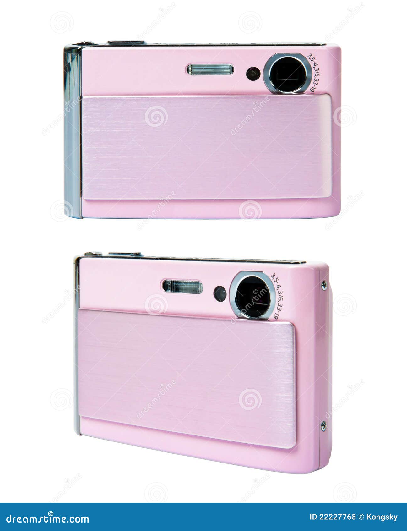 Pink Compact Camera Isolated Stock Photo - Image of beautiful, slim ...