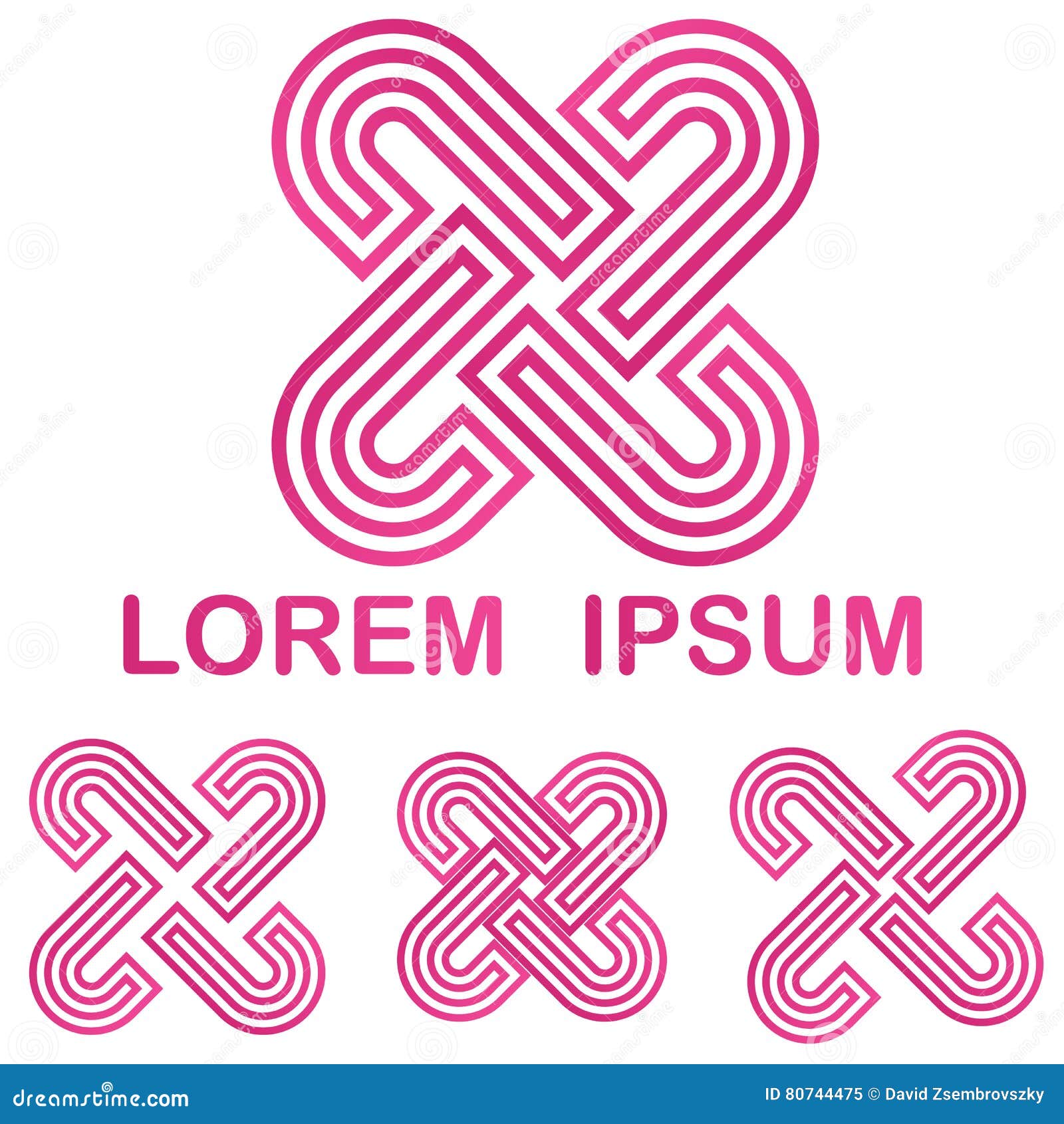 Pink Company Logo Design Template Set Stock Vector - Illustration of ...