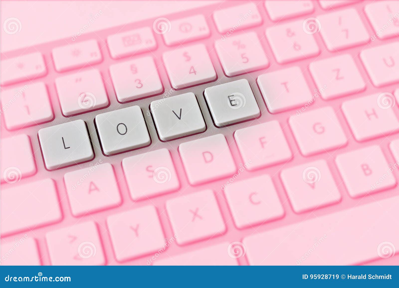 Pink Computer Keyboard Spelling Love Stock Image - Image of ...