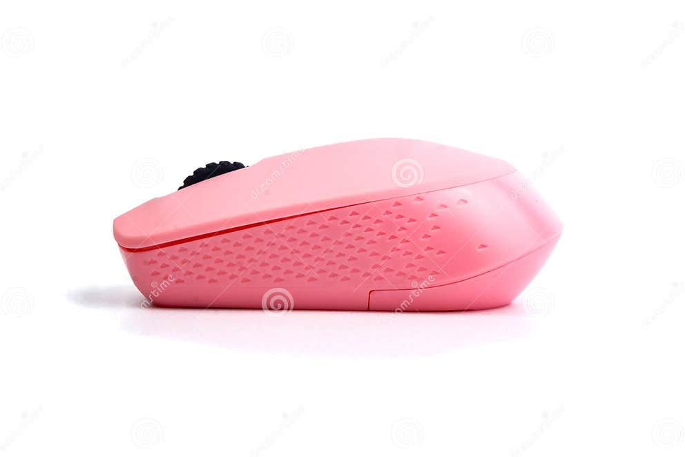 Pink Computer Mouse Isolated on a White Background Stock Image - Image ...