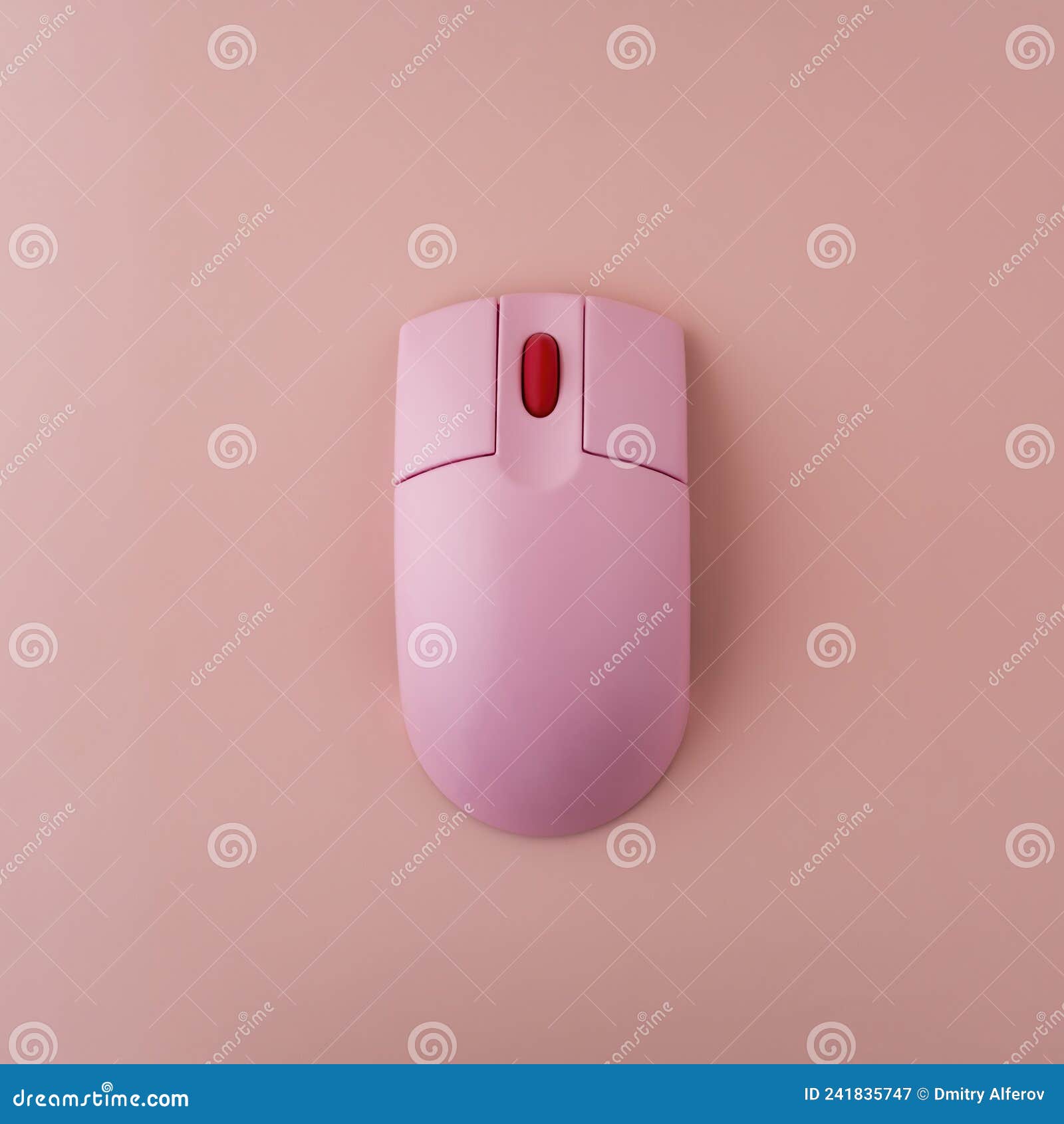 Pink Computer Wireless Bluetooth Mouse on Pink Background Stock Image ...