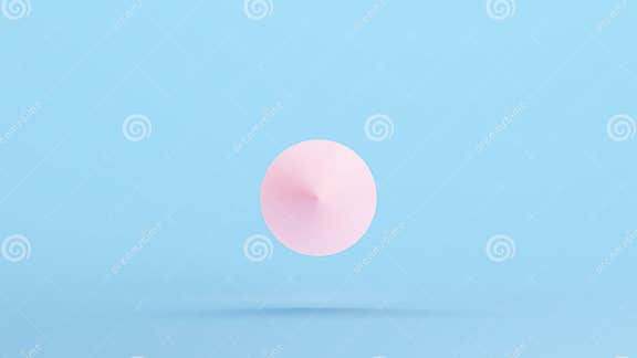 Pink Cone Floating Geometric Shape Solid Pointy Round Structure Kitsch ...