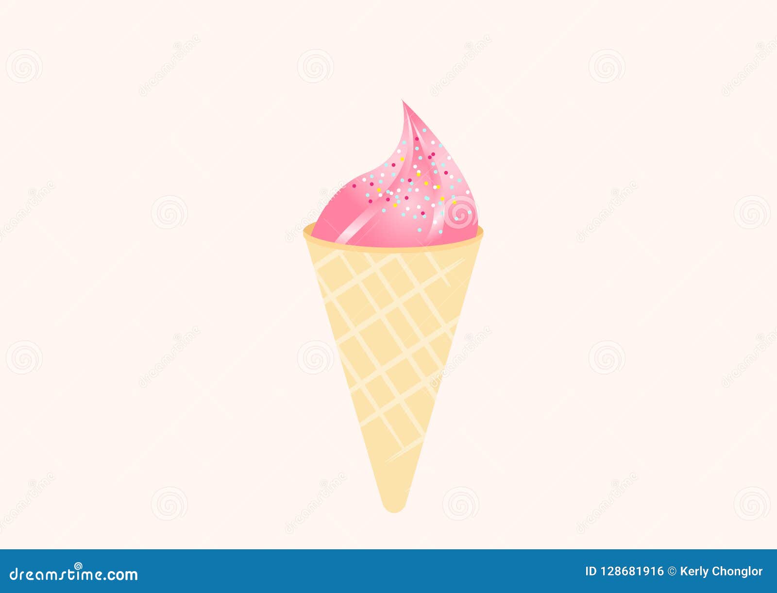 Pink Cone-shaped Seashell - Vector Full Color Picture. Ocean Clam In A ...