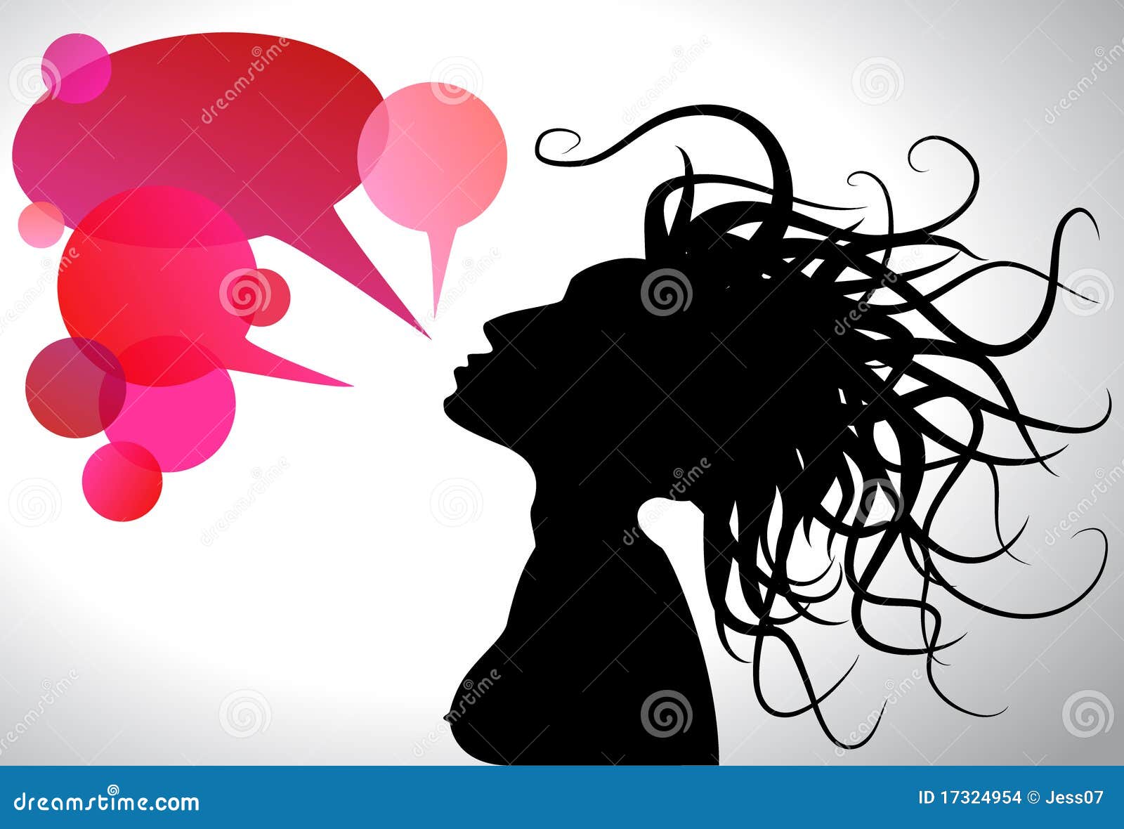 Pink conversation boxes stock illustration. Illustration of girl - 17324954