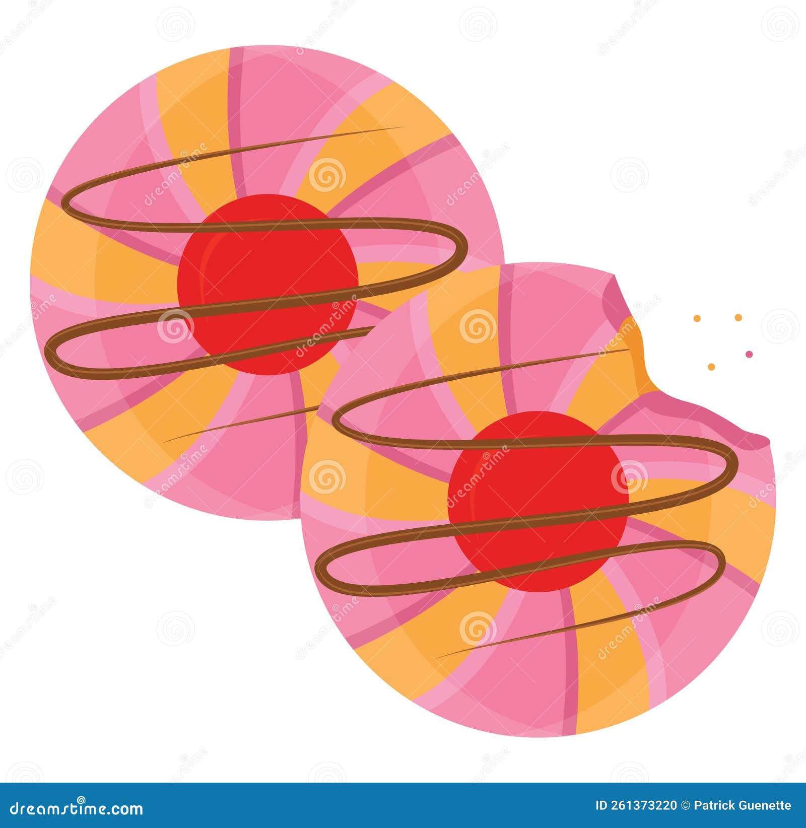 Pink cookie, icon stock vector. Illustration of view - 261373220