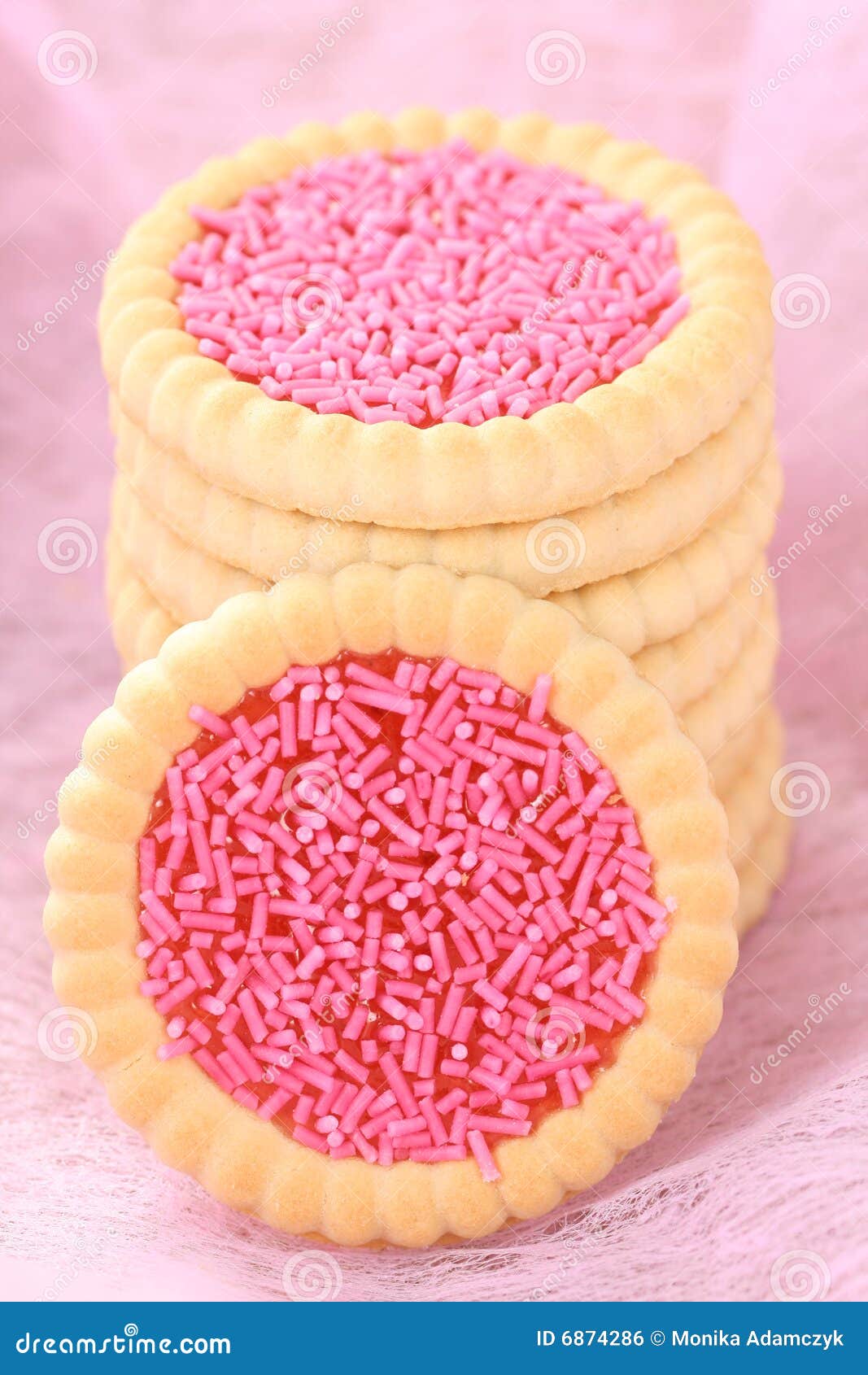 Pink cookies stock photo. Image of stack, fresh, cake - 6874286