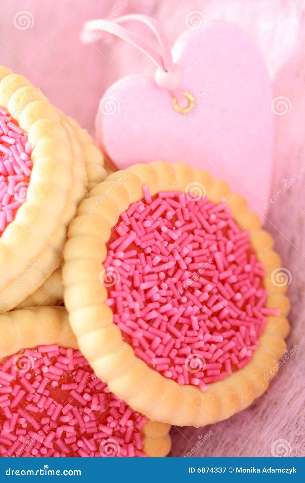 Pink cookies stock image. Image of cookies, baked, love - 6874337