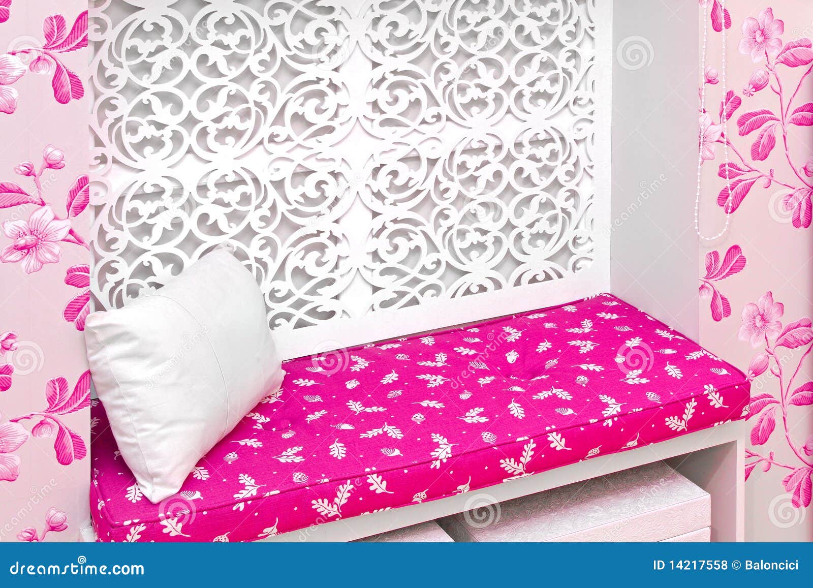 Pink corner stock photo. Image of cozy, girl, pink, pillow - 14217558