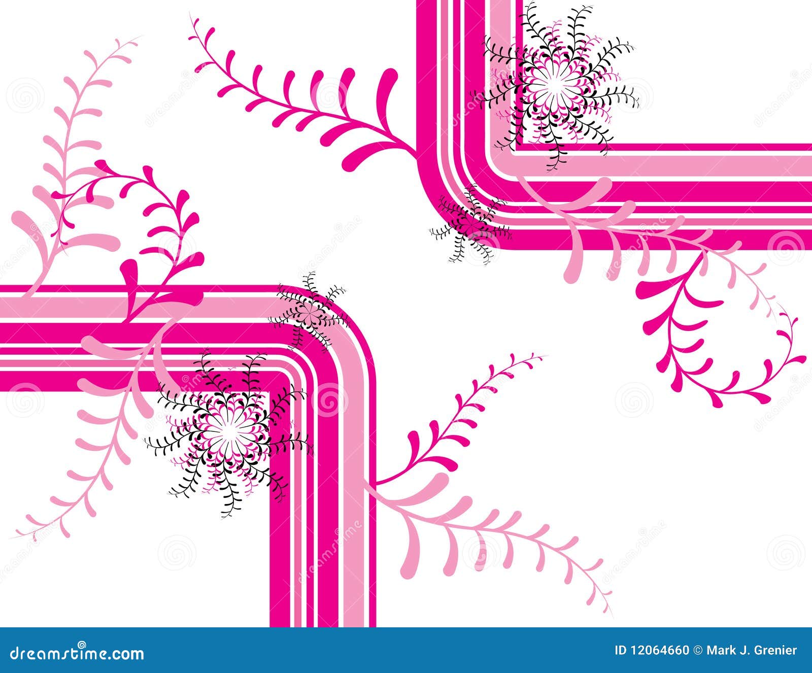 Pink Corner Floral stock vector. Illustration of background - 12064660