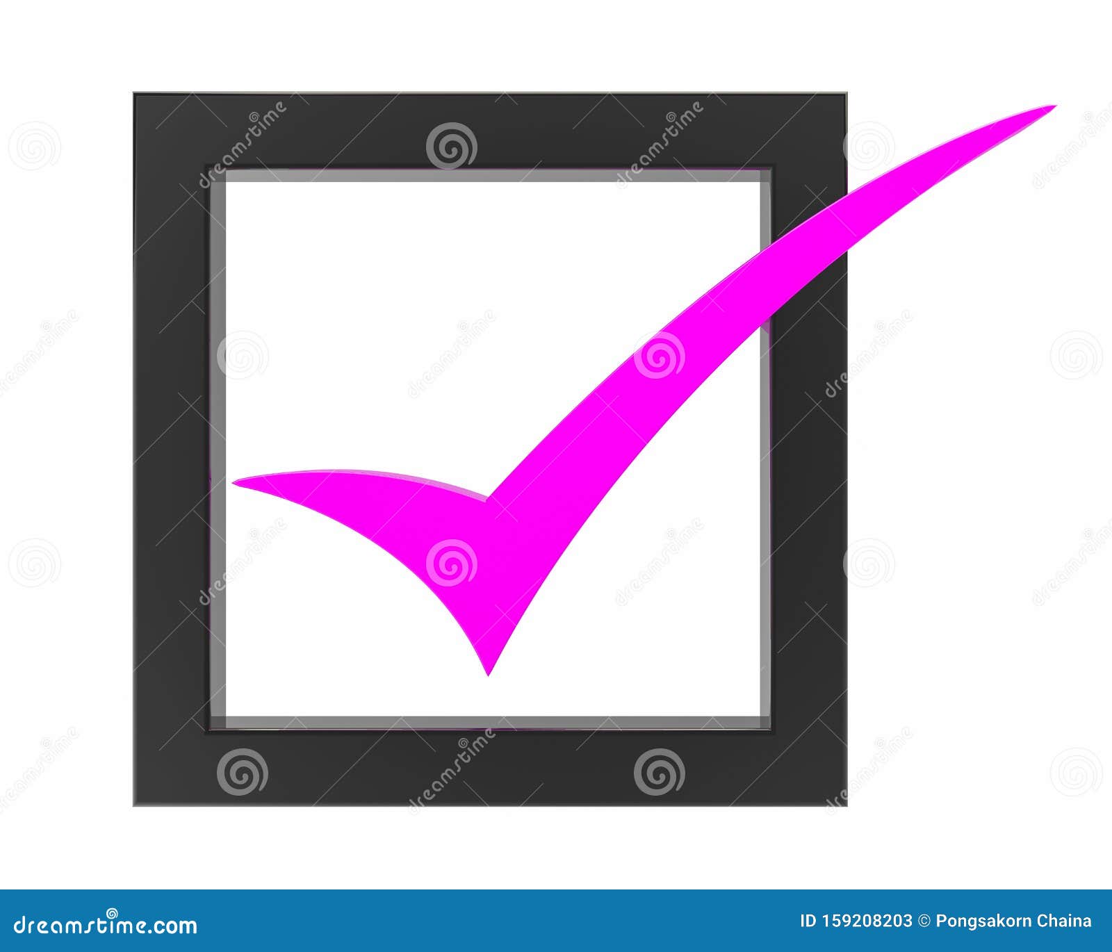 Pink Correct Mark Symbol Isolated on Background Stock Illustration ...