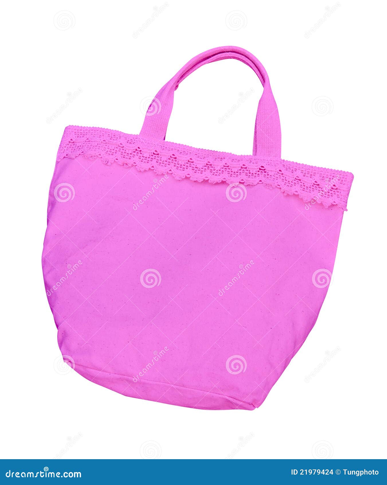 Pink cotton bag isolated stock photo. Image of export - 21979424