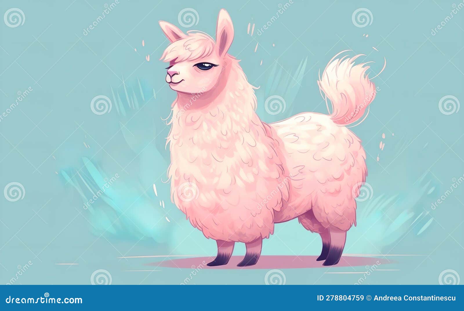 Pink llama stock illustration. Illustration of portrait - 278804759