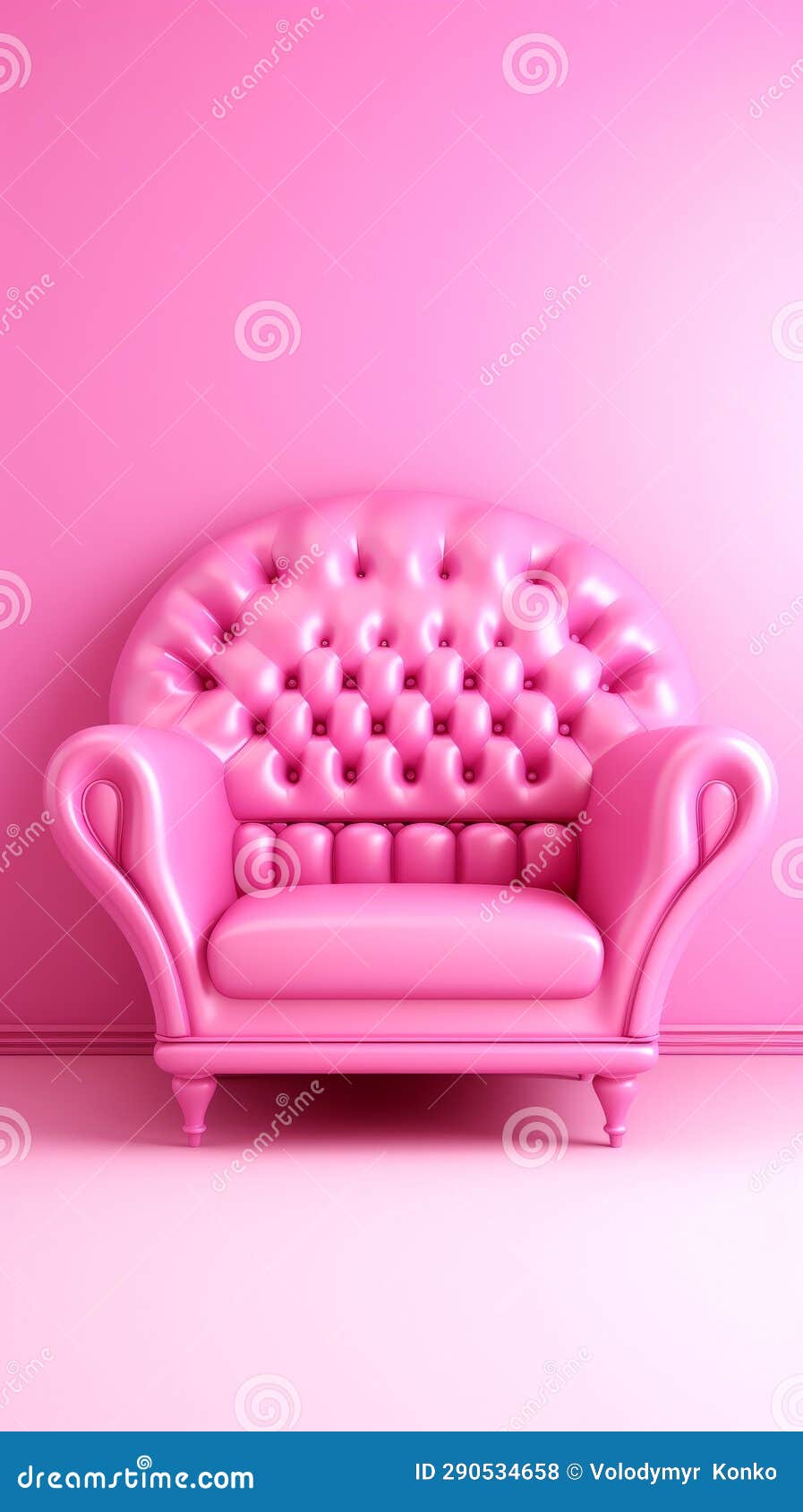 A Pink Couch in Front of a Matching Pink Wall Stock Photo - Image of ...