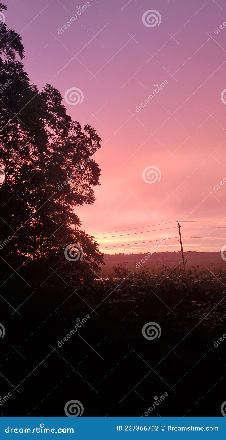 Pink country sky stock photo. Image of ontario, home - 227366702