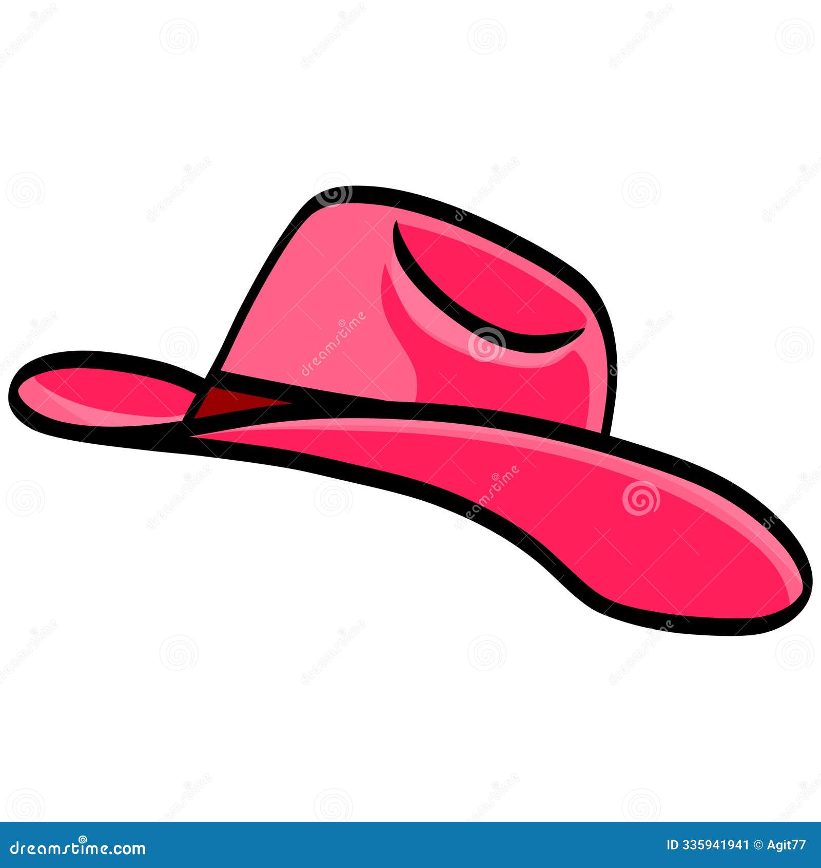 Pink Cowboy Hat With A Silver Band Isolated On A Transparent Background ...