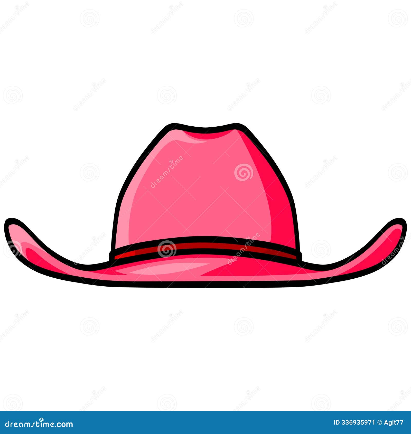 Pink Cowboy Hat With A Silver Band Isolated On A Transparent Background ...