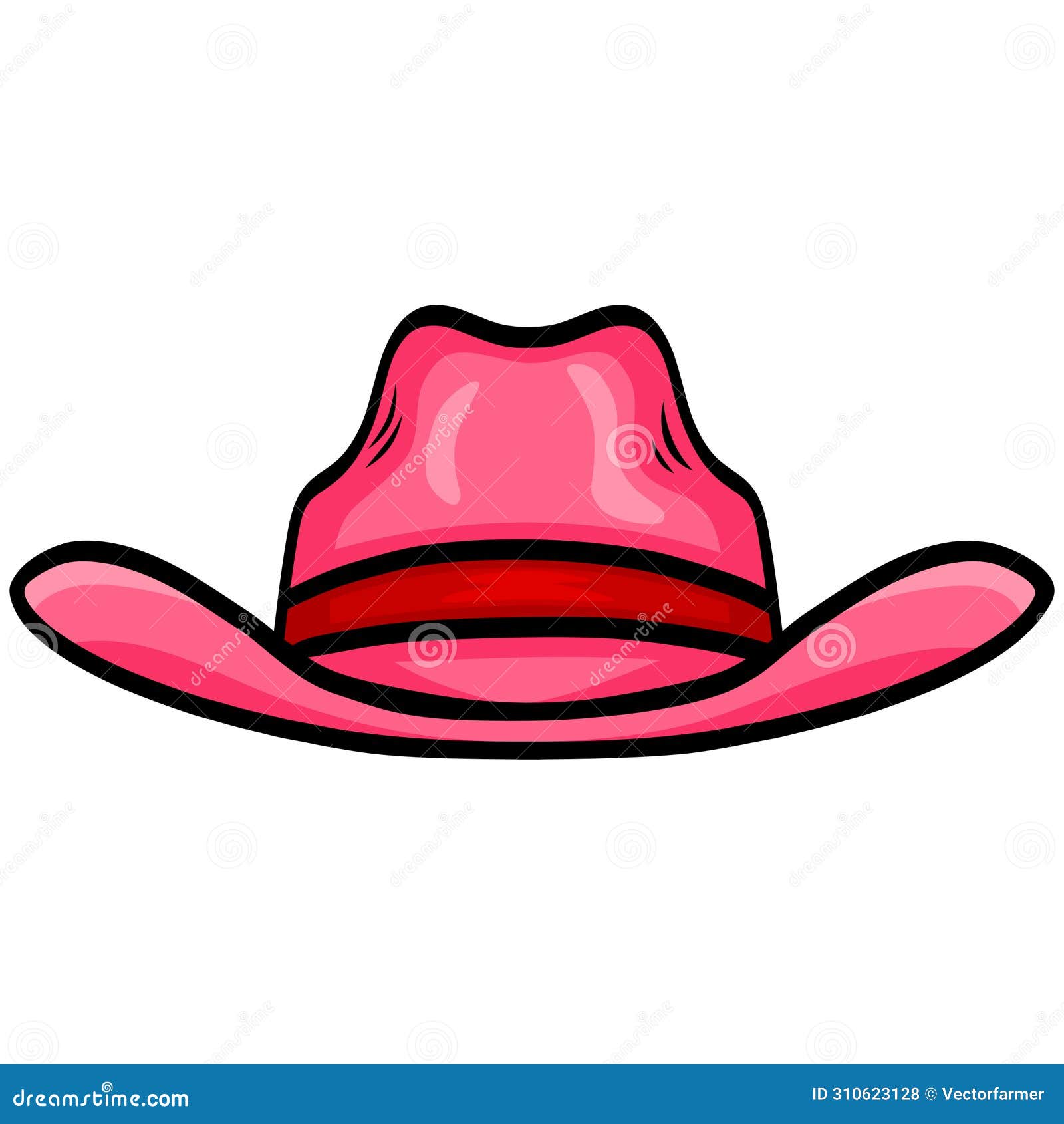 Pink Cowboy Hat Vector Illustration Stock Vector - Illustration of logo ...
