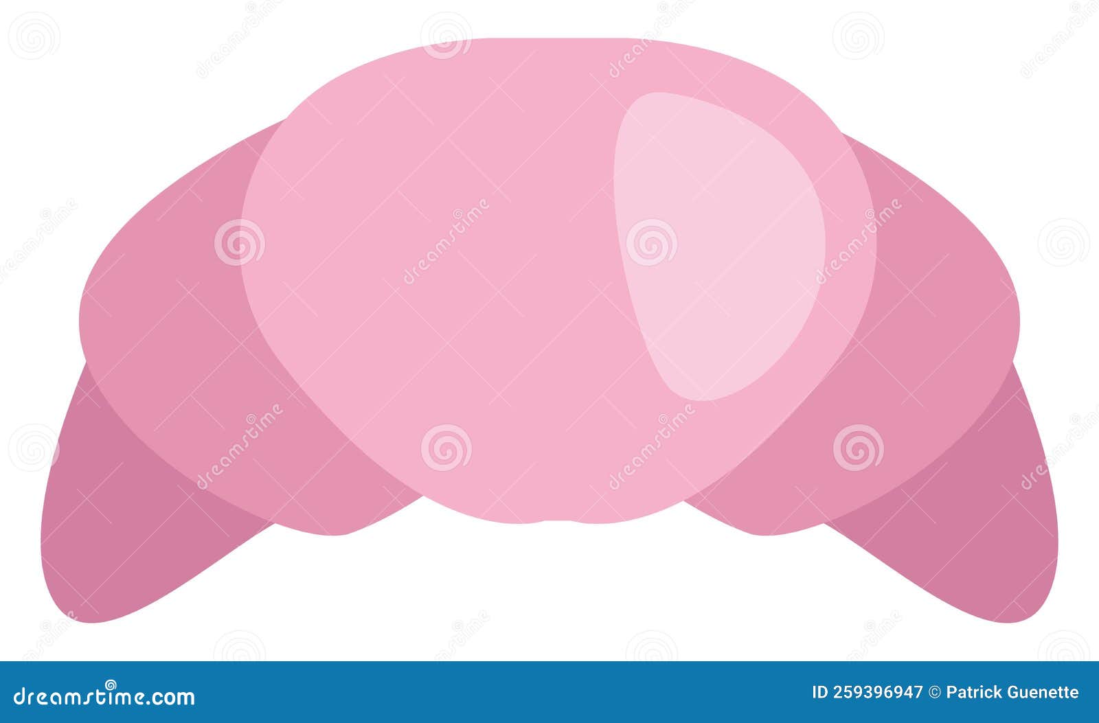 Pink croissant, icon stock vector. Illustration of graphic - 259396947