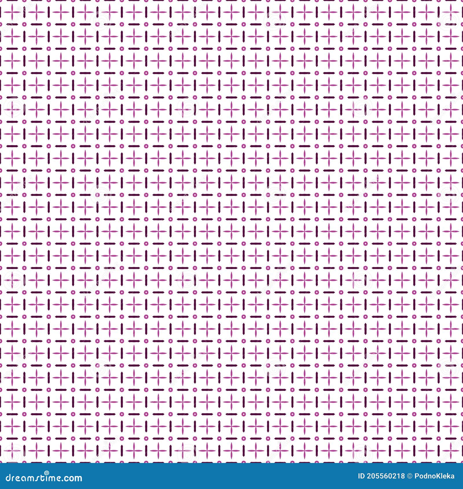 Pink Cross Dashed Lines Dot Outline Geometric Seamless Vector Textile ...