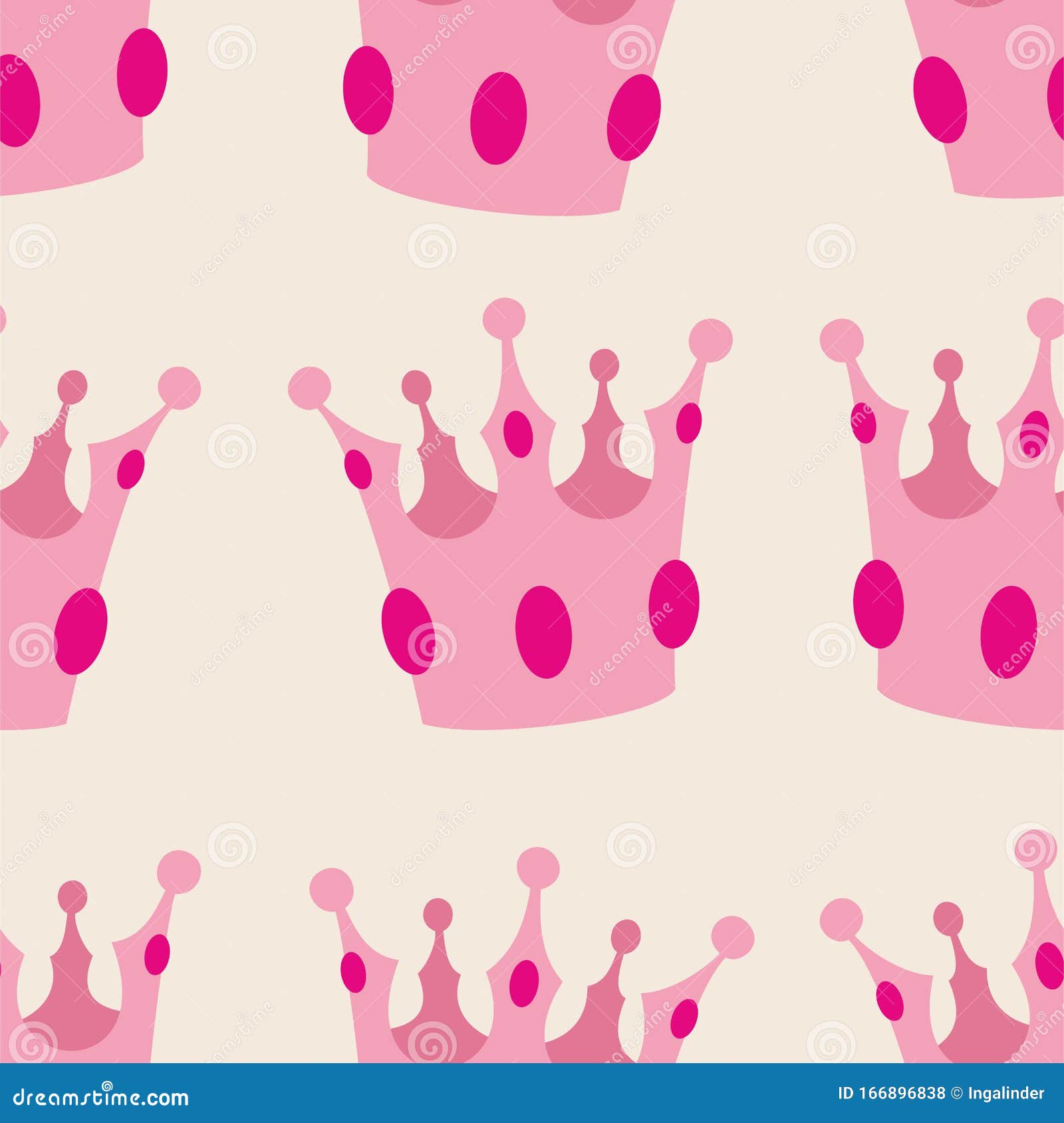 Pink Crown Seamless Vector Background or Tile Pattern Stock Vector ...