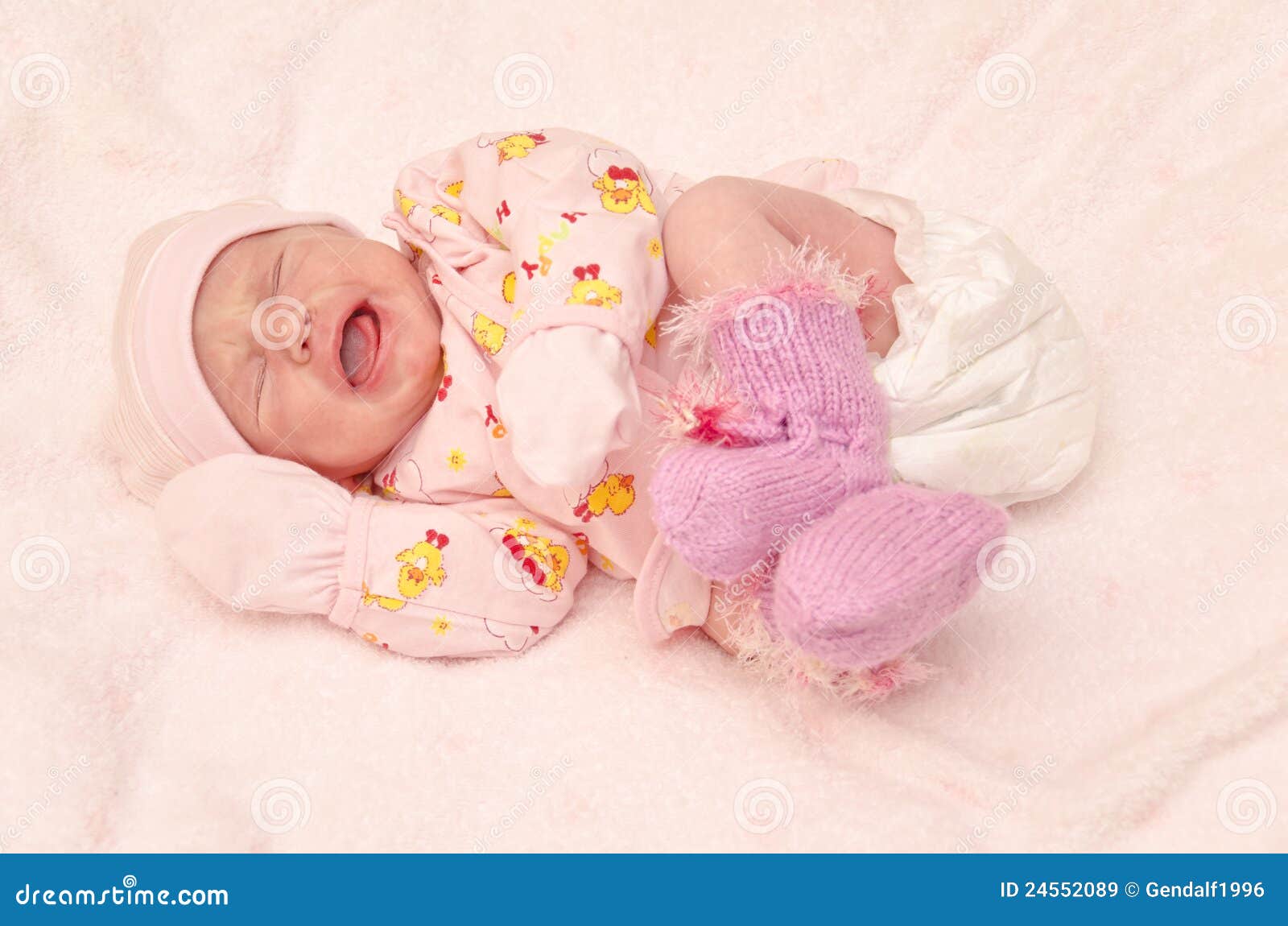 Pink crying stock image. Image of crying, beautiful, little - 24552089