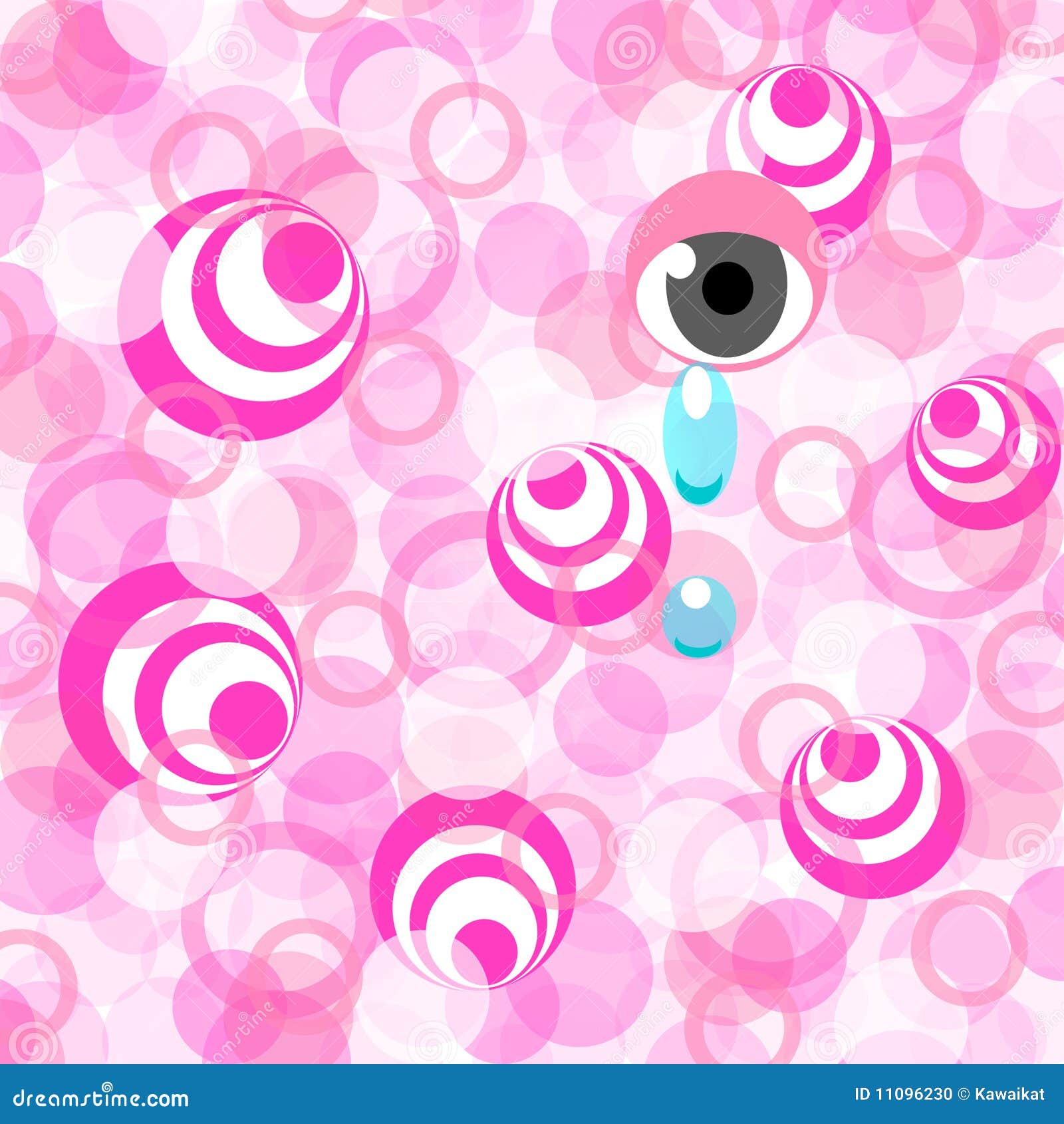 Pink and crying eye stock illustration. Illustration of random - 11096230