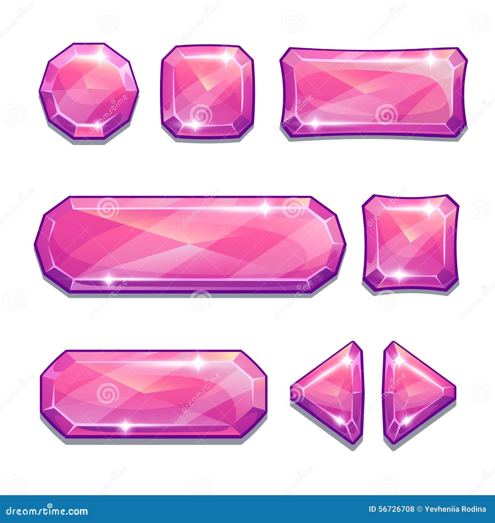 Pink crystal buttons stock illustration. Illustration of jewel - 56726708