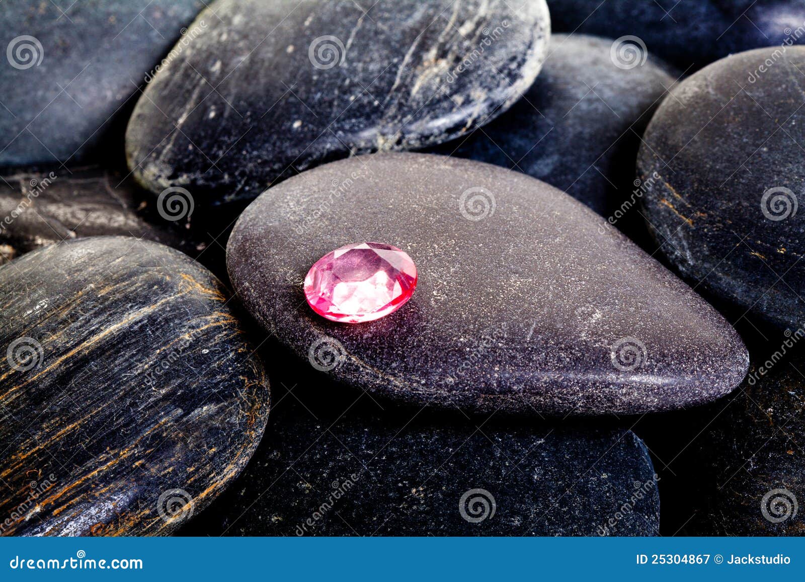 Pink Crystal Diamond on a Stone Stock Image - Image of beauty, close ...