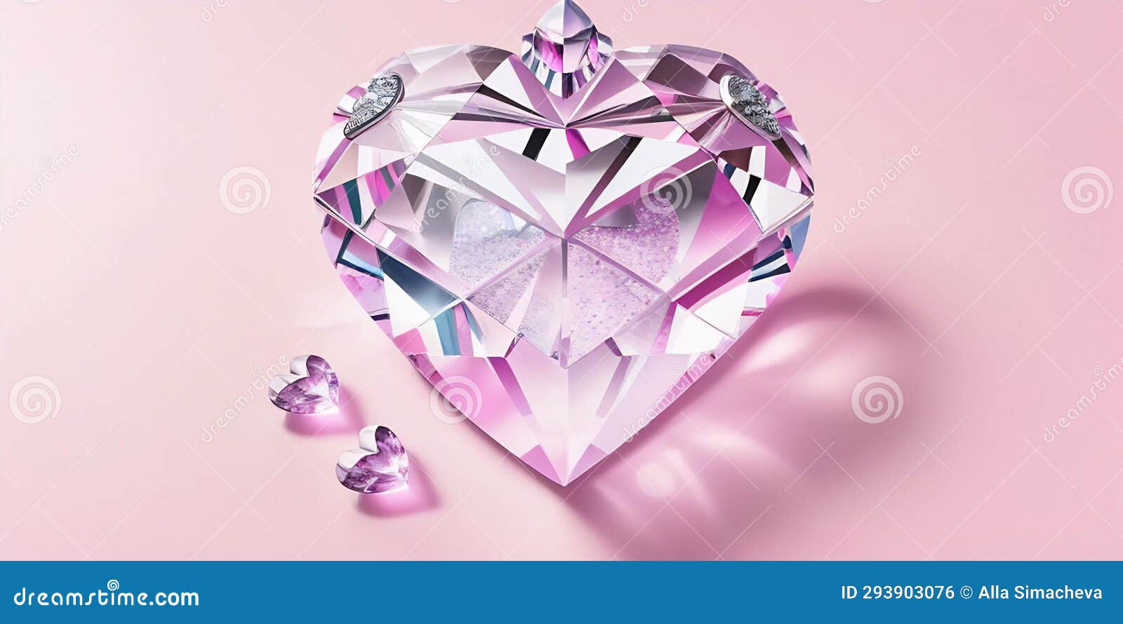 Pink Crystal Heart Top View Over Pink Background Stock Footage - Video ...