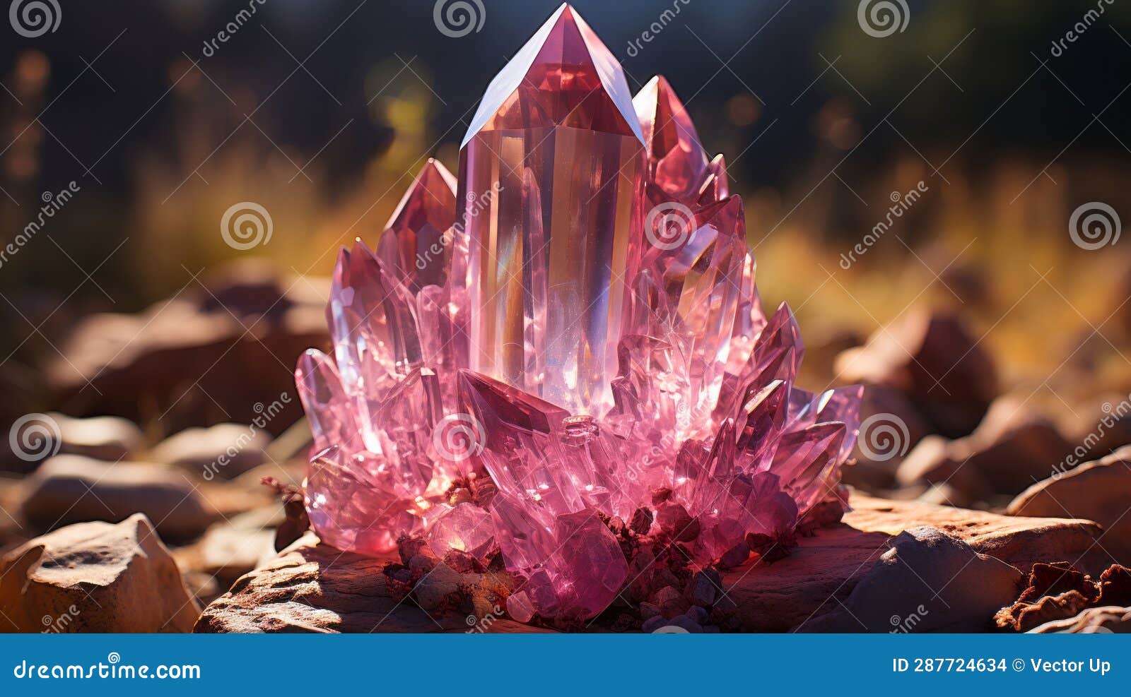 A Pink Crystal with a Light Shining on it. Generative AI. Stock ...