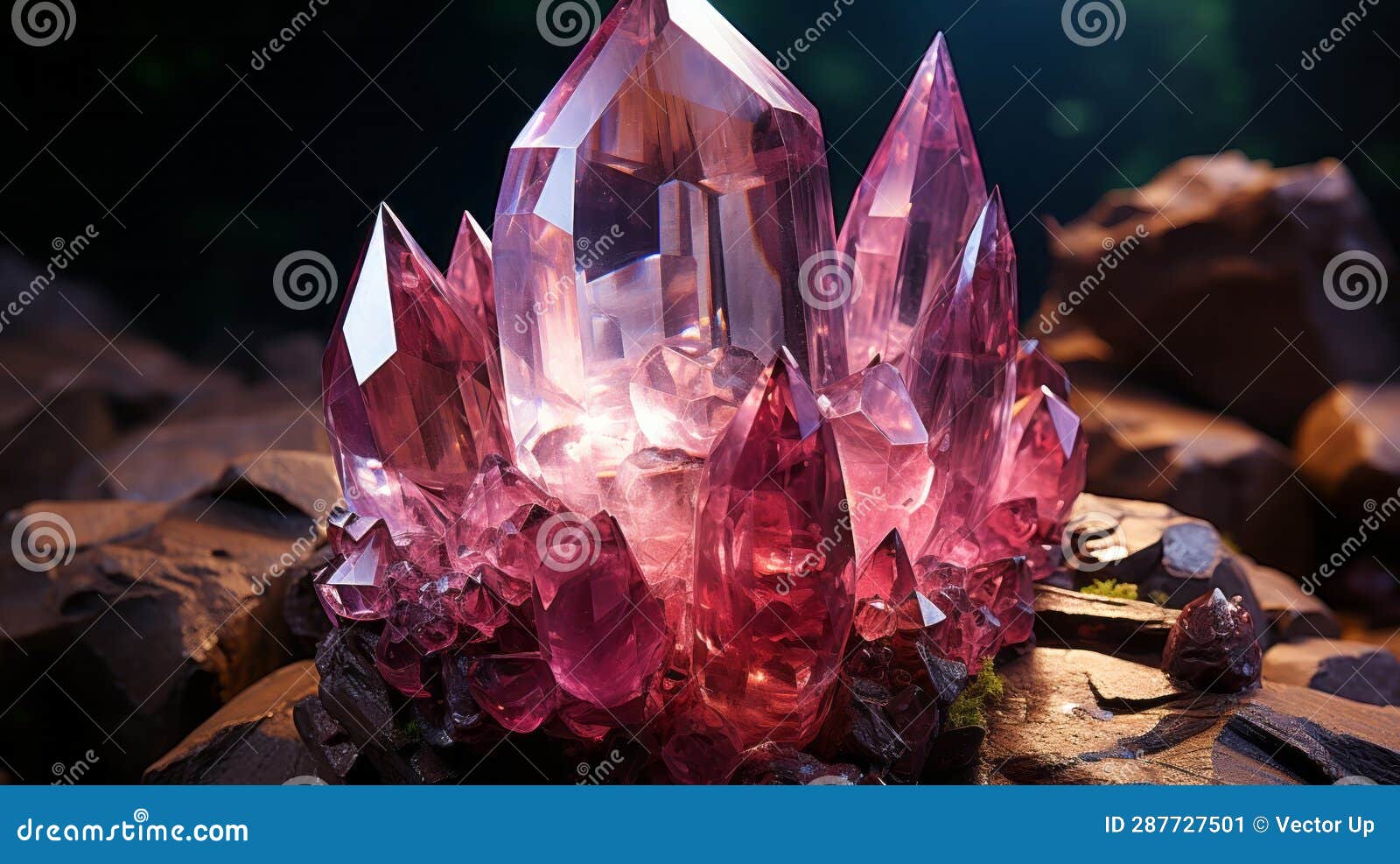 A Pink Crystal with a Light Shining on it. Generative AI. Stock ...