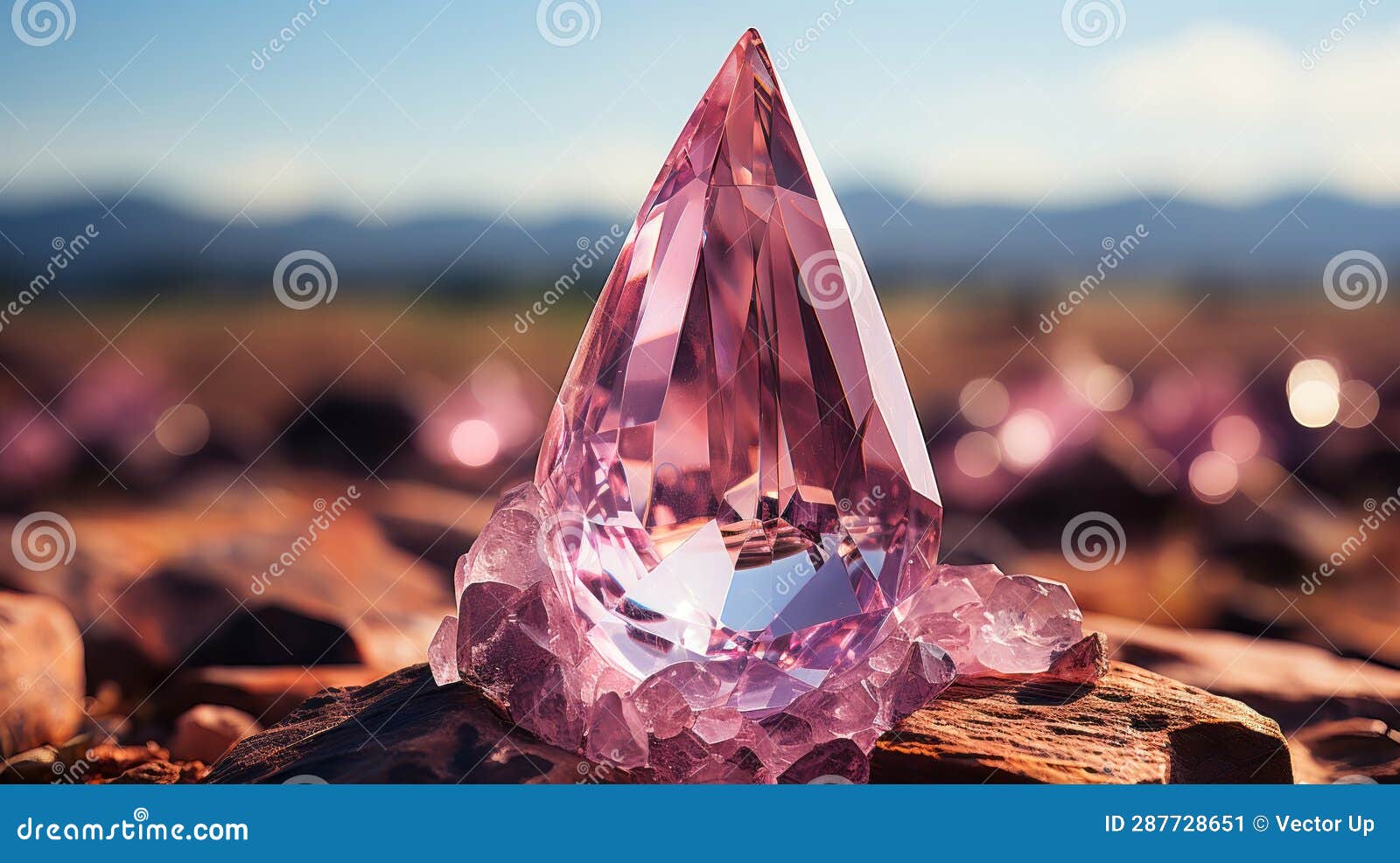 A Pink Crystal with a Light Shining on it. Generative AI. Stock ...