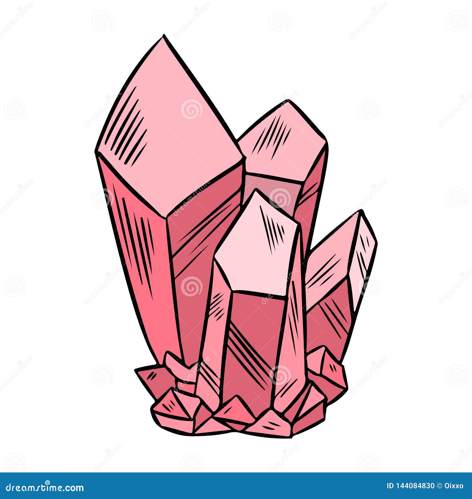 Pink Crystal Sticker Doodle Icon. Vector Illustration Stock Vector ...