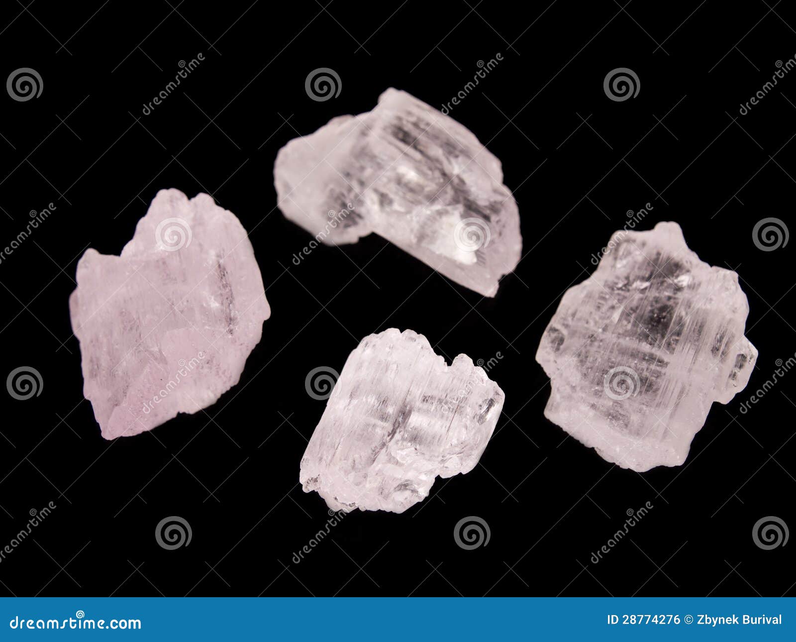 Pink Crystals of Gem Spodumene Stock Photo - Image of crystal, kunzite ...
