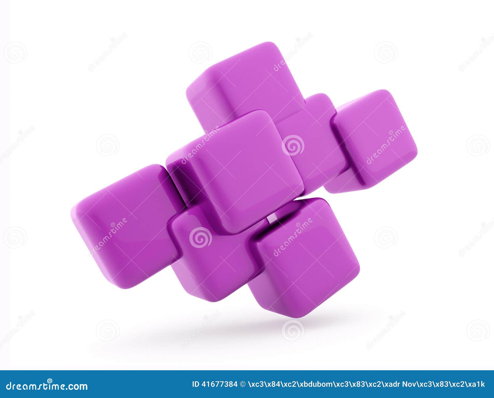 Pink Cubes Concept Rendered Isolated Stock Illustration - Illustration ...