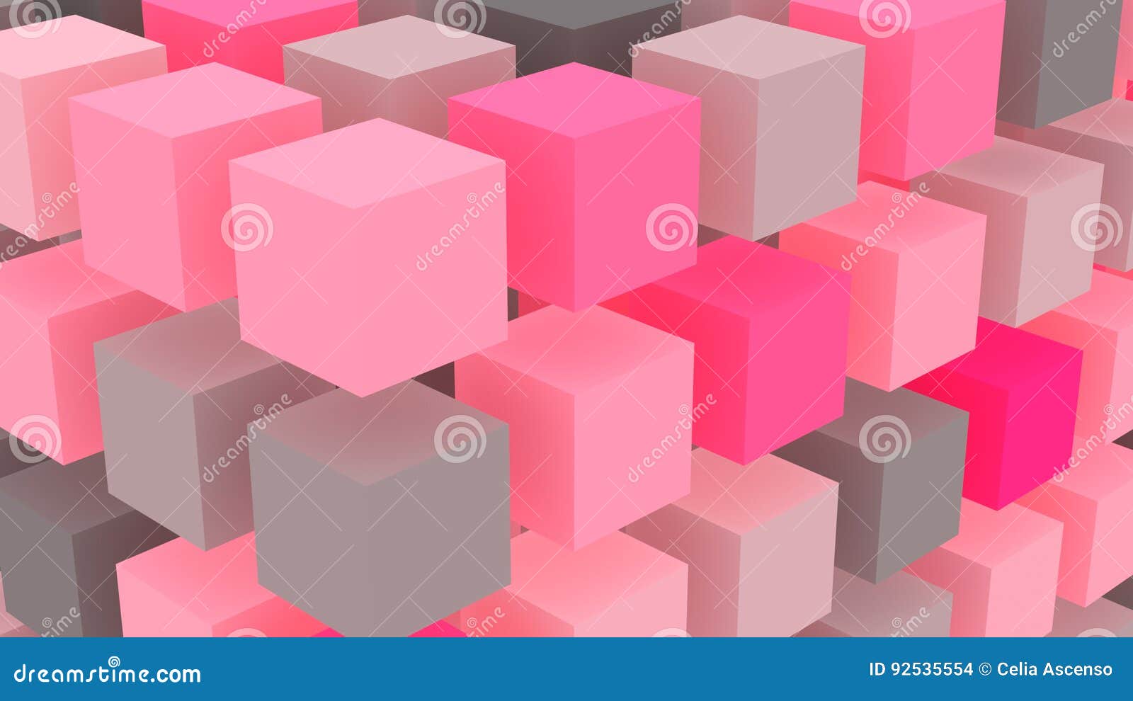 Pink Cubes Geometric Background Stock Illustration - Illustration of ...