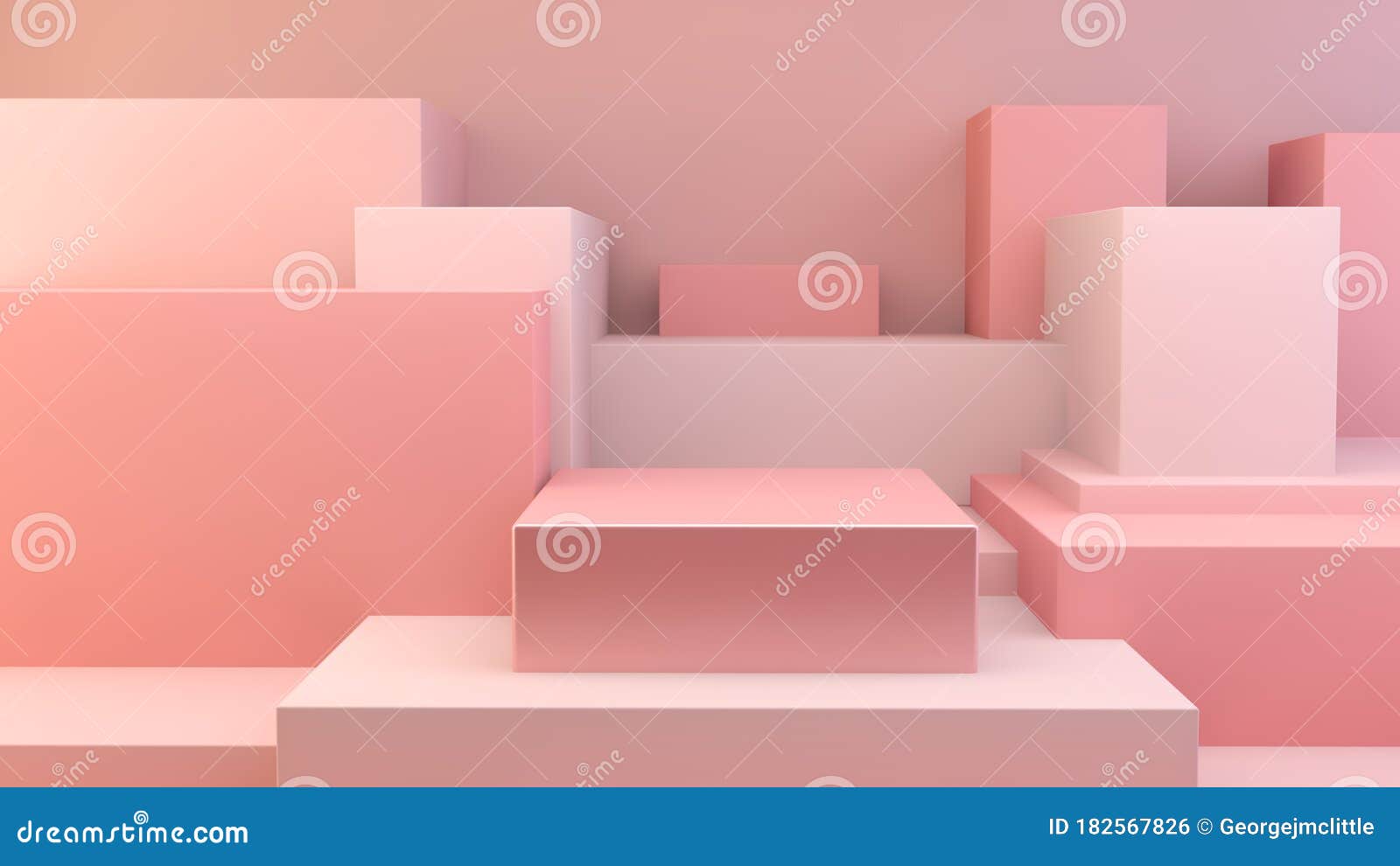 Pink cubes platform stock illustration. Illustration of studio - 182567826