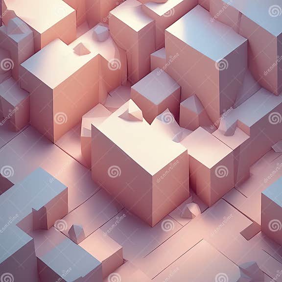 Pink Cubes with a White Background, 3d Rendering, Computer Digital ...
