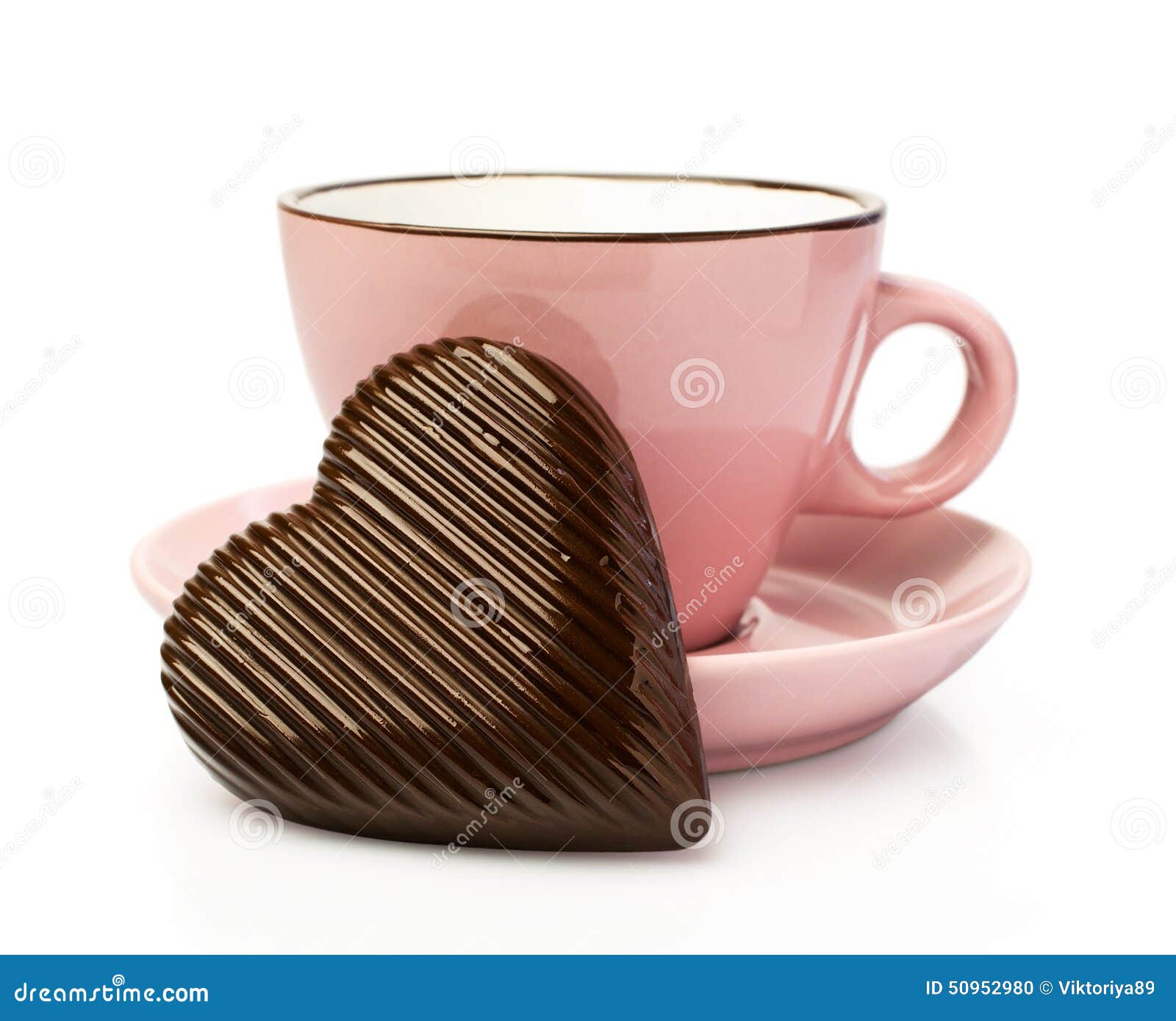 Pink Cup with Chocolate Hearts Stock Photo - Image of love, bitter ...