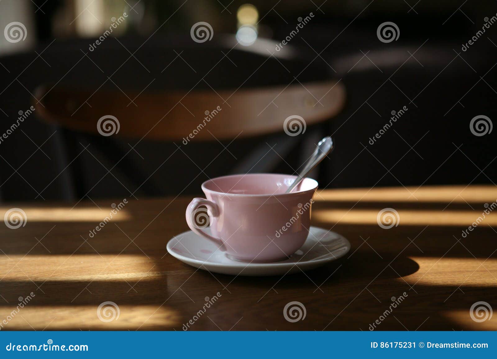 Pink cup waiting for a tea stock image. Image of spoon - 86175231