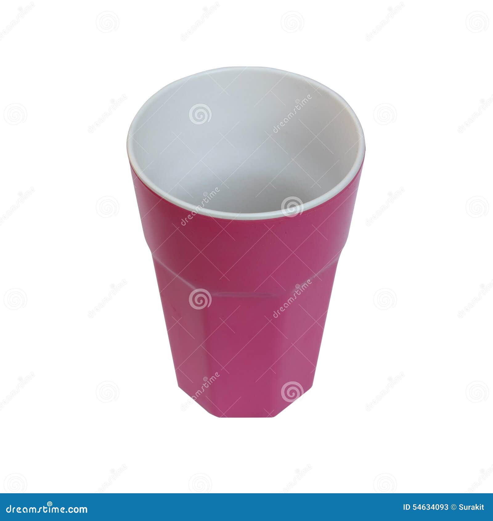 Pink cup on a white stock image. Image of morning, object - 54634093