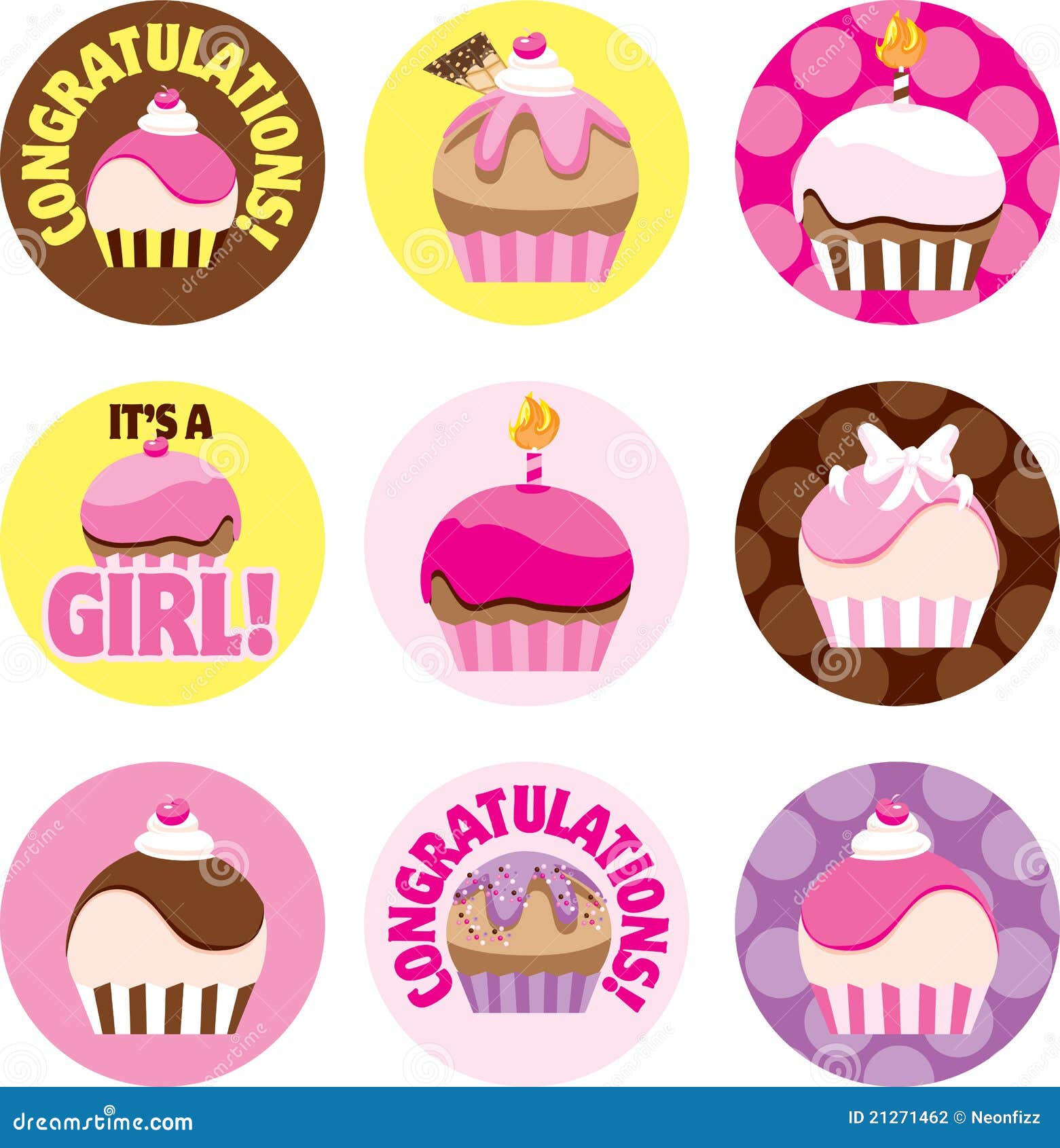 Pink Cupcake Circles stock illustration. Illustration of delicious ...