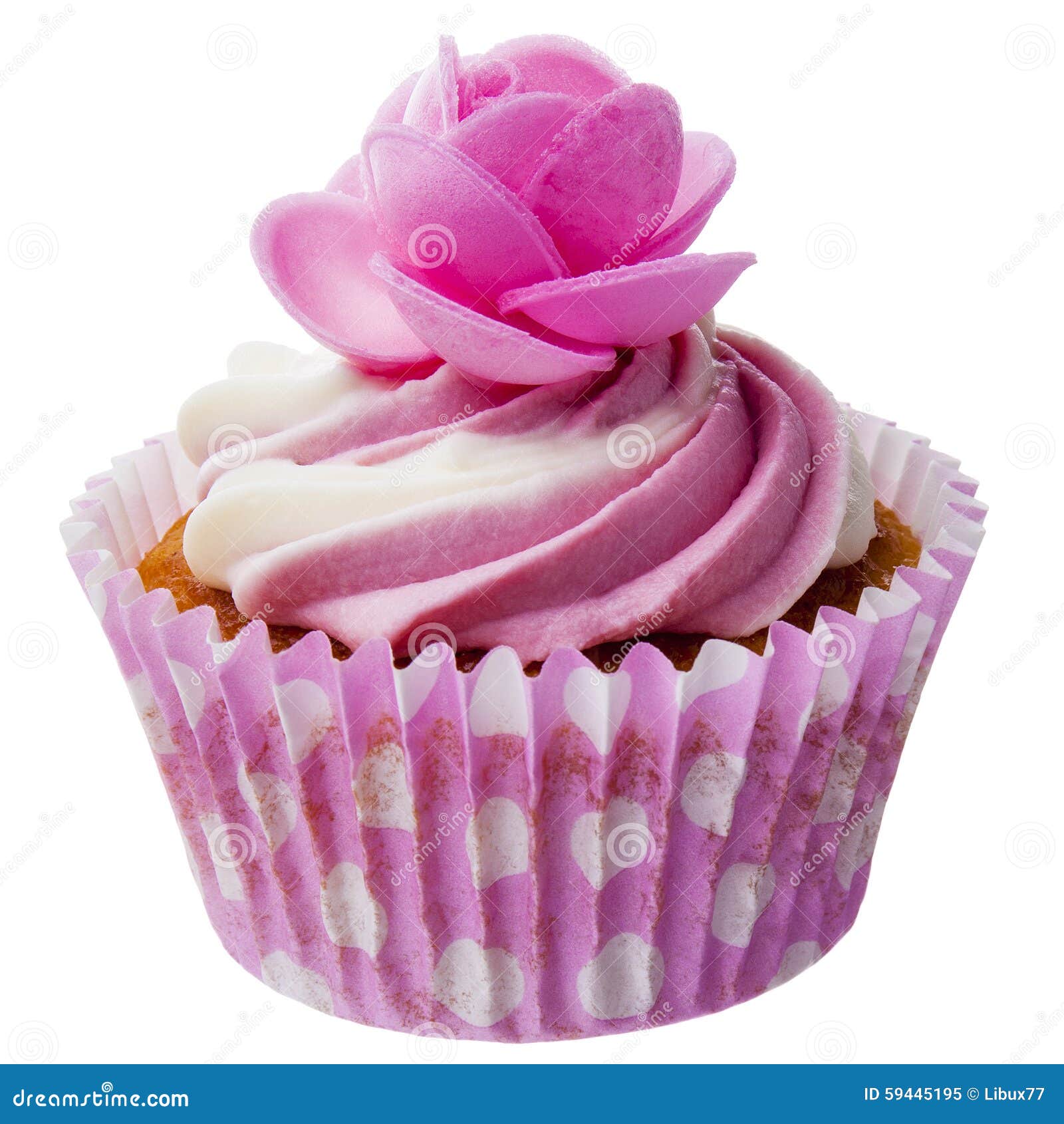 Pink Cupcake isolated stock image. Image of isolated - 59445195